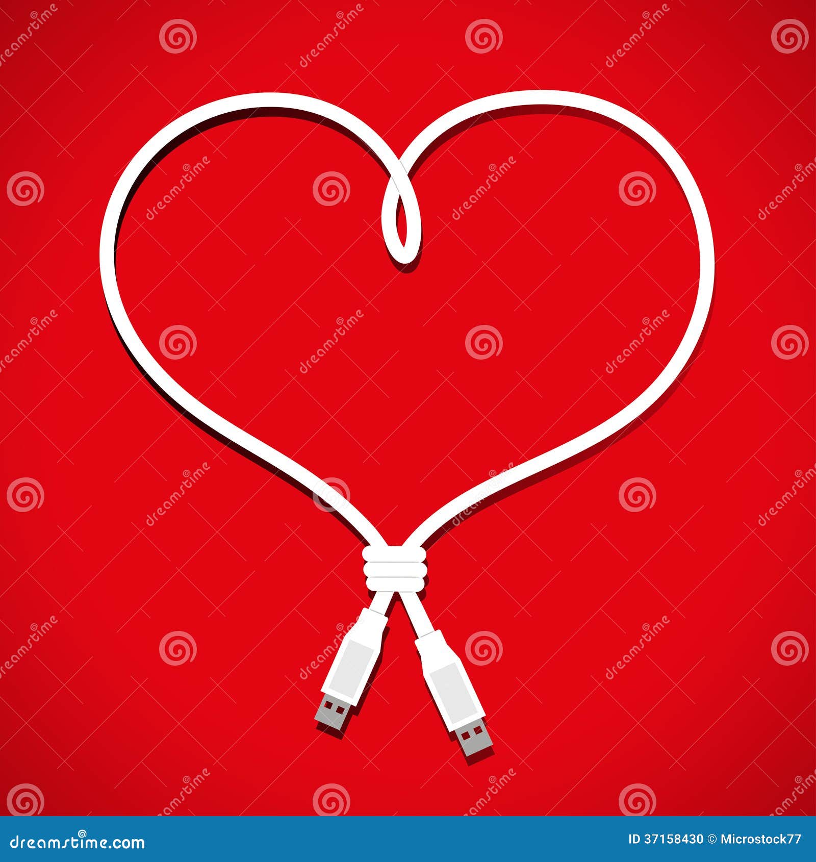 Usb Cable Heart Vector Illustration | CartoonDealer.com #37158430