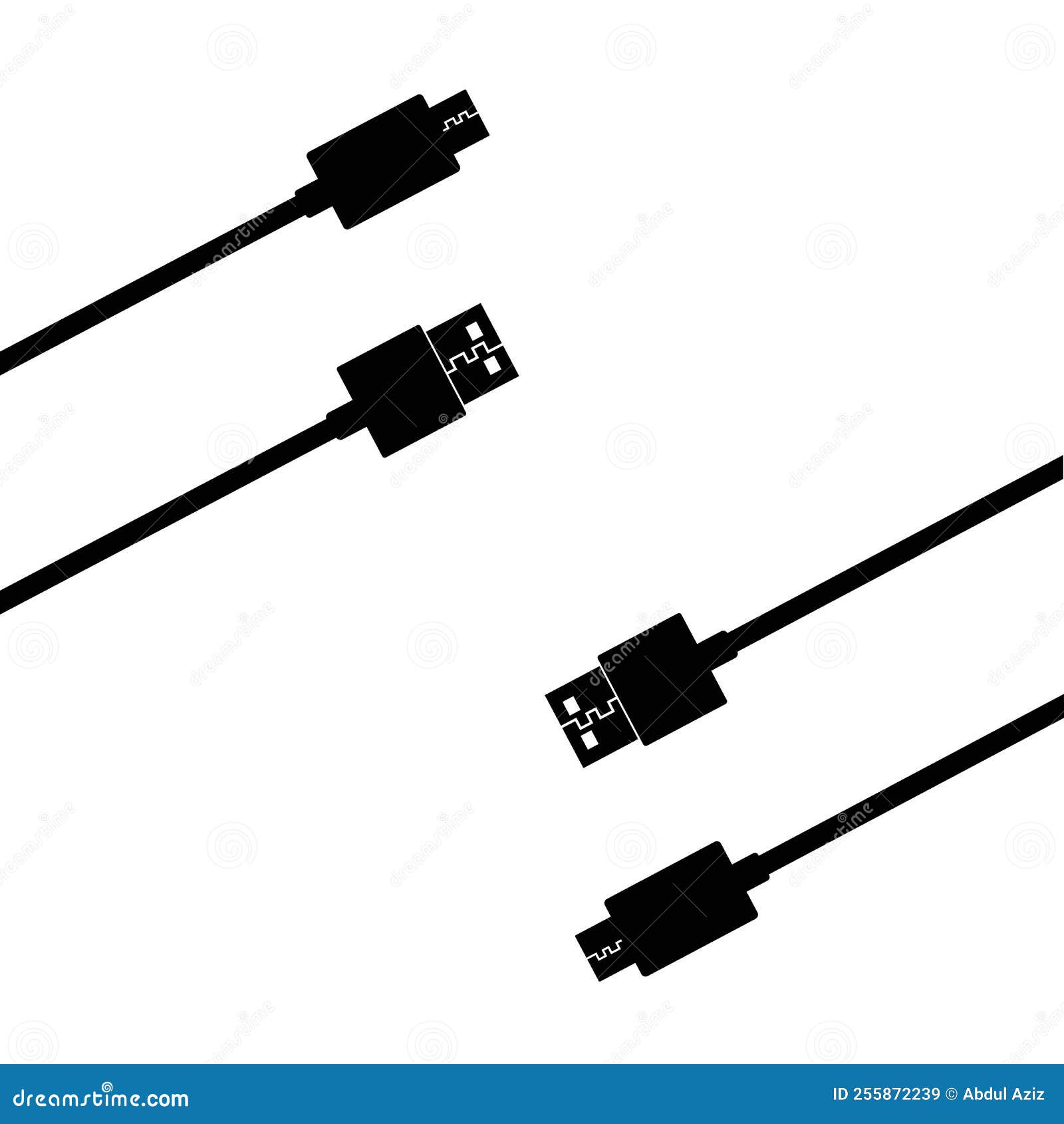 Usb cable icon vector stock vector. Illustration of flash - 255872239