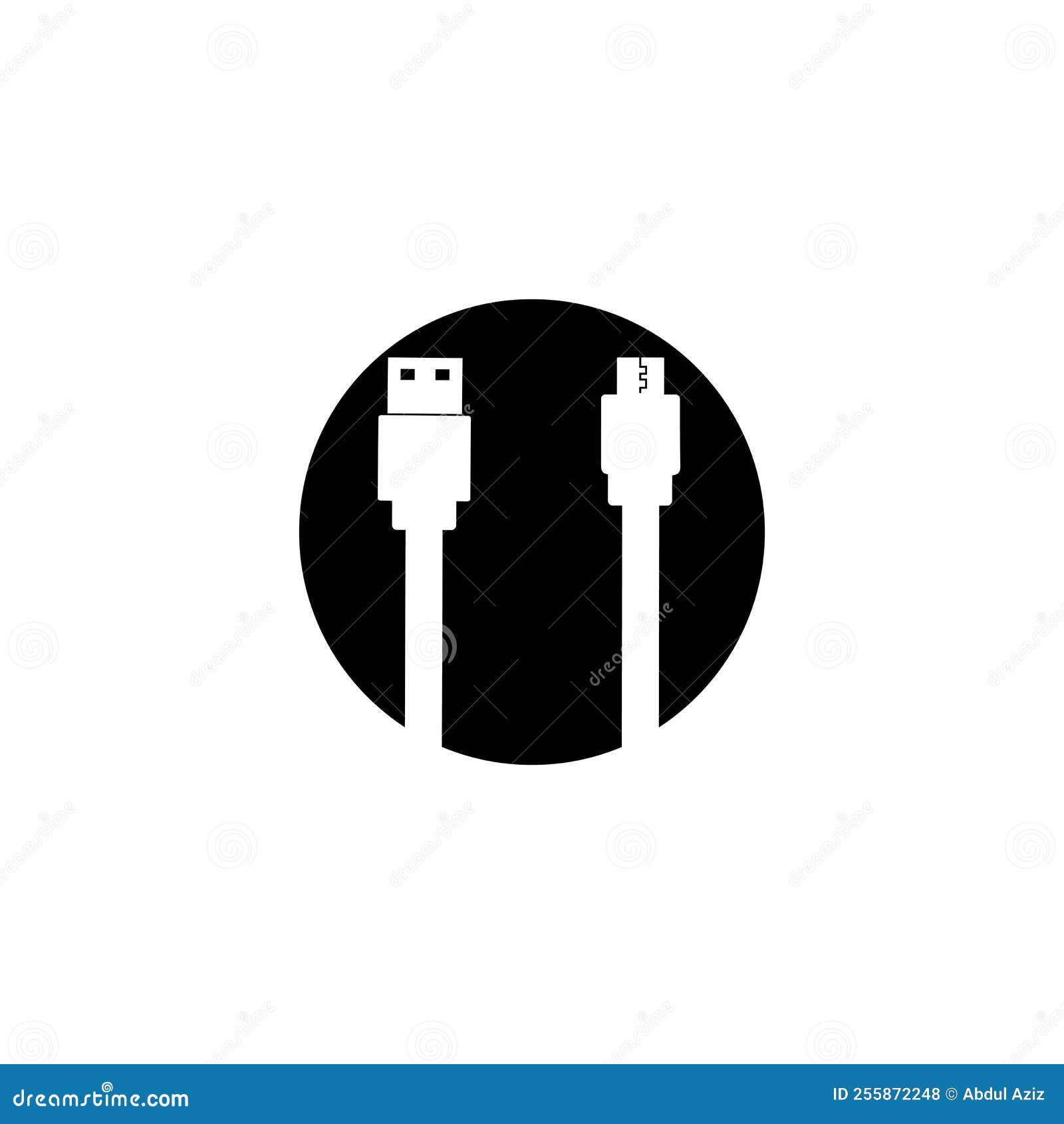 Usb cable icon vector stock vector. Illustration of socket - 255872248