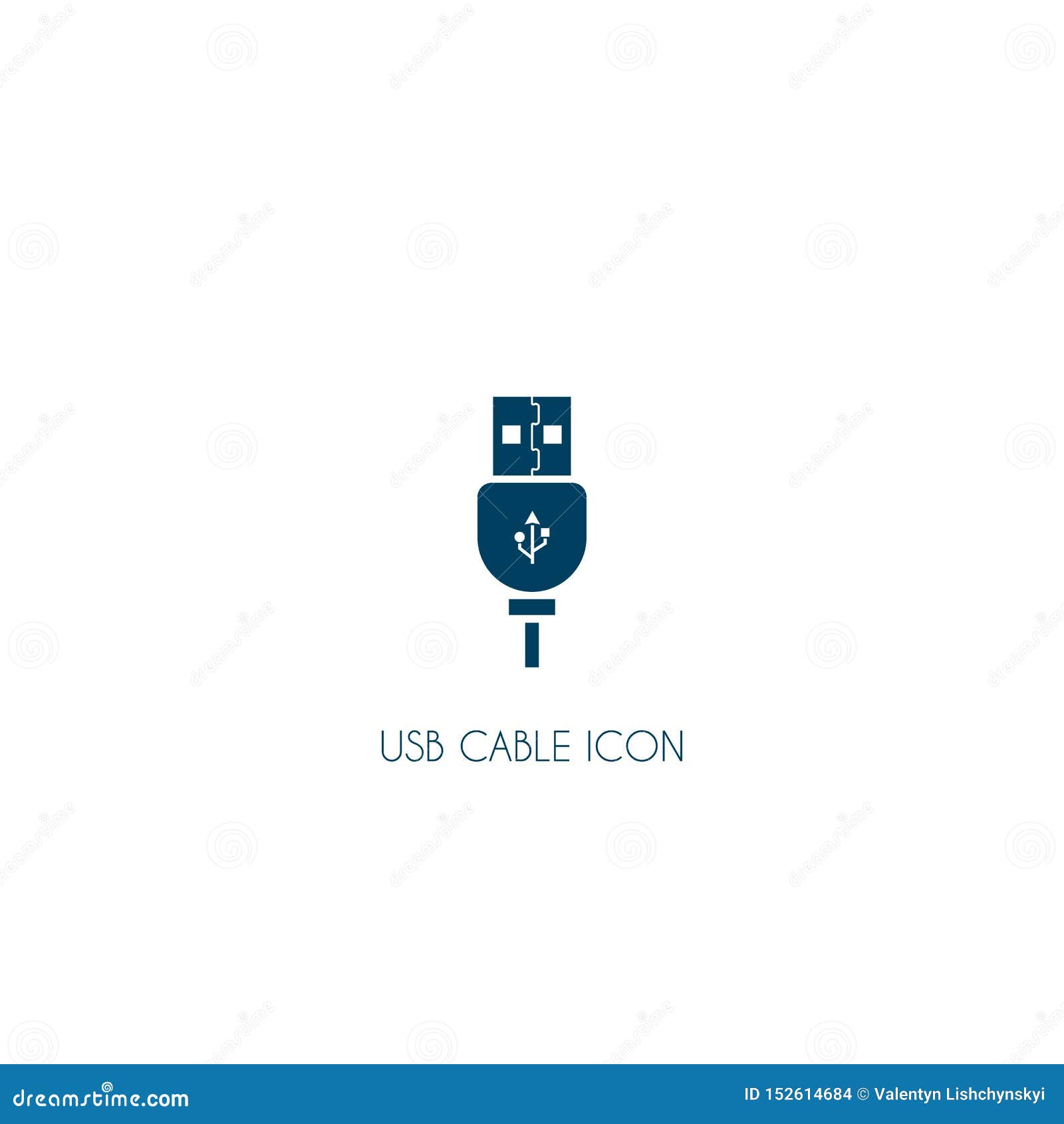 Usb Cable Icon. Vector Symbol Isolated on White Background Stock ...