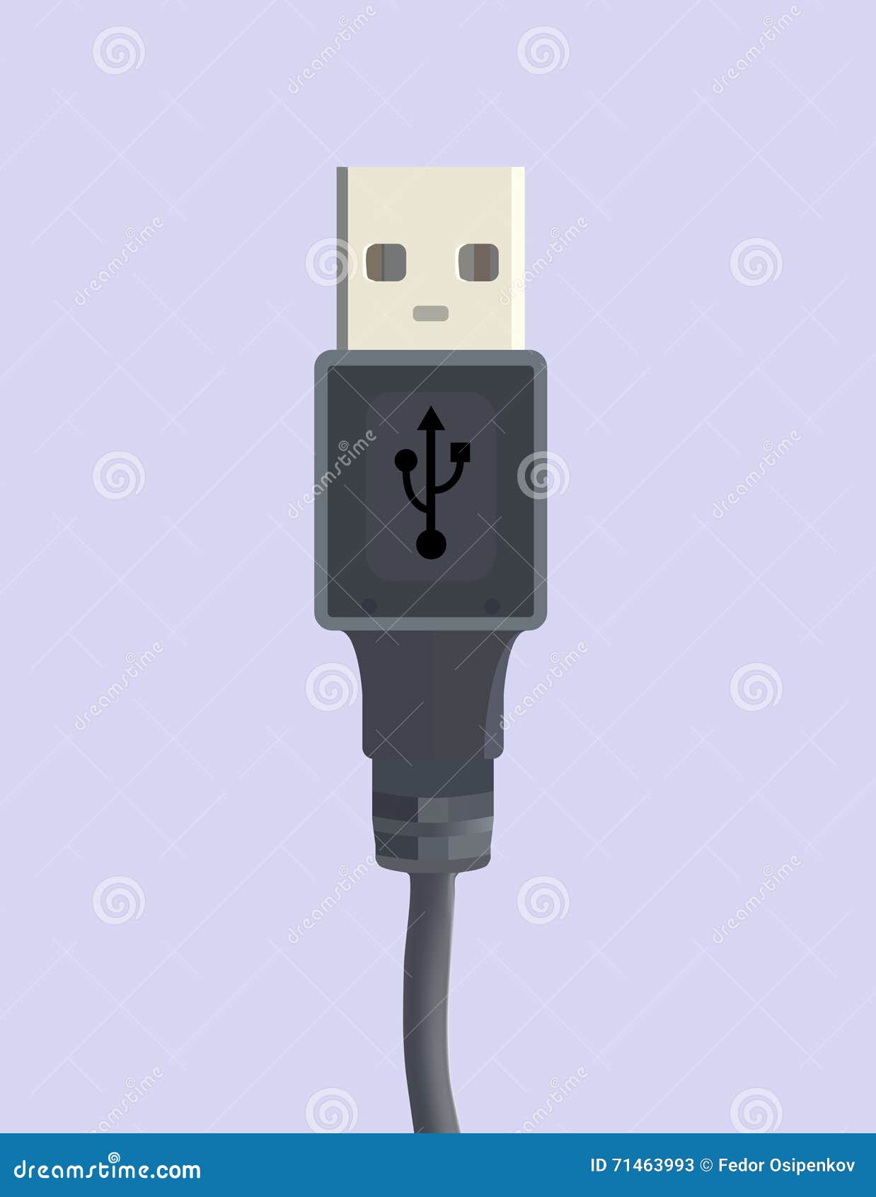 USB-cable illustration stock vector. Illustration of wire - 71463993