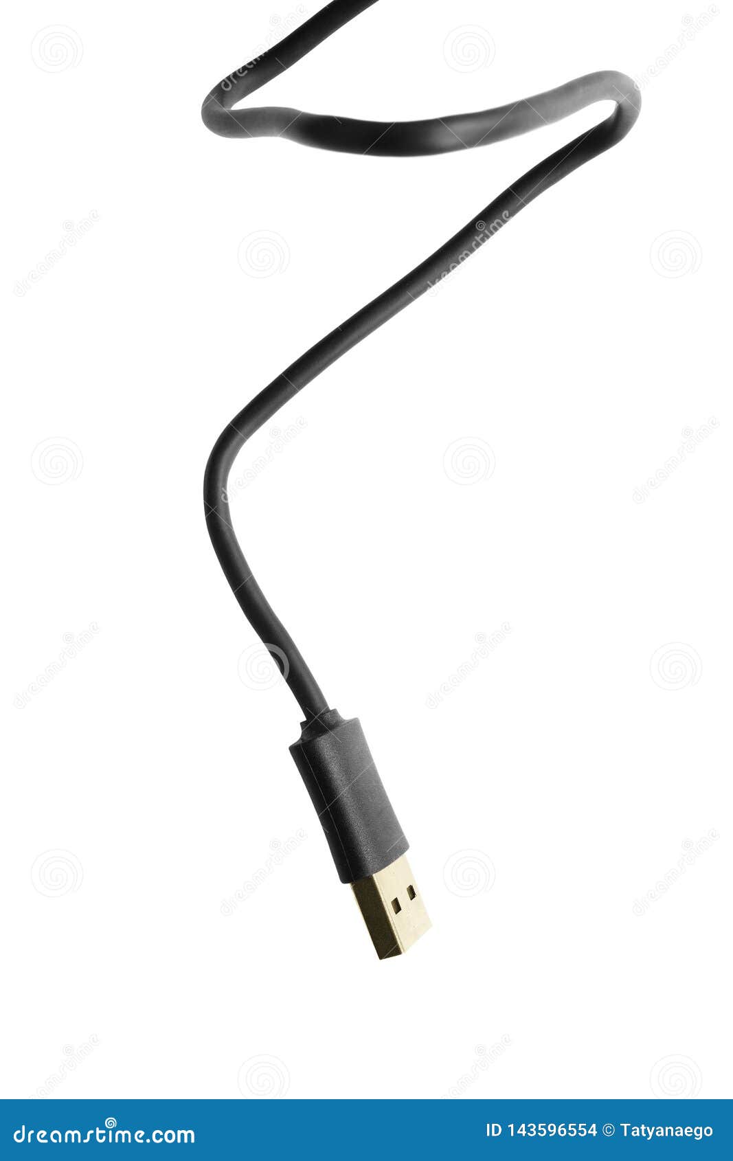 USB cable isolated stock photo. Image of connect, charging - 143596554