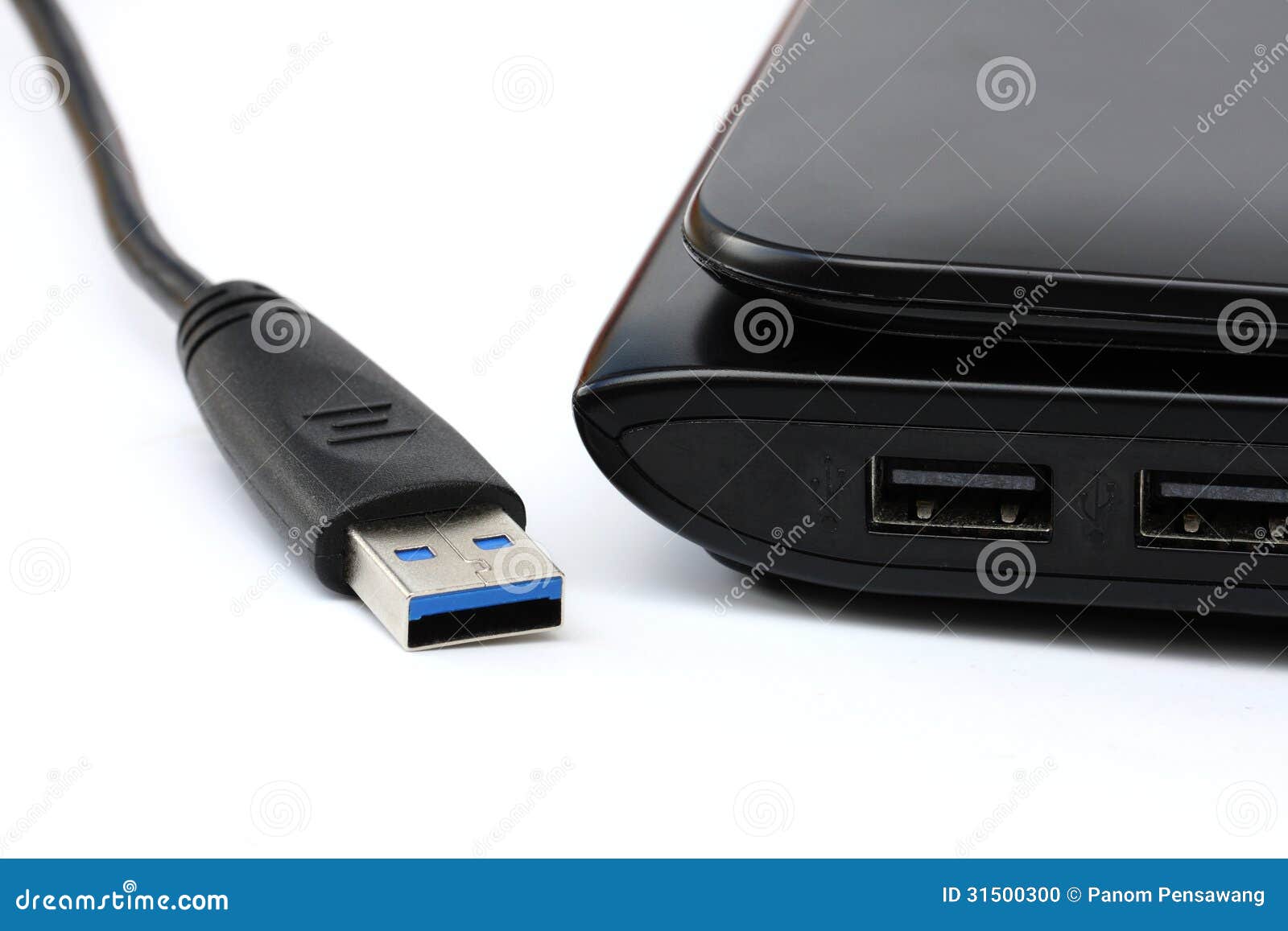 USB Cable Isolated and Port USB Notebook Stock Photo - Image of jack ...
