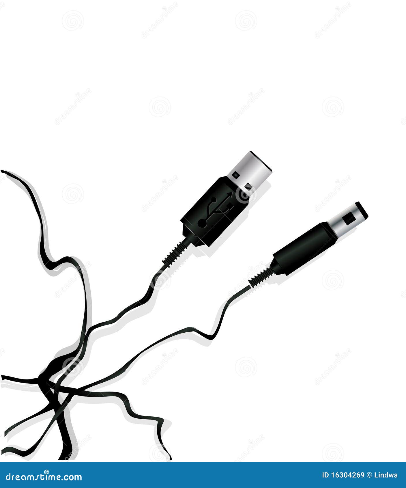 Usb Cable Isolated in a White Background Stock Vector - Illustration of ...