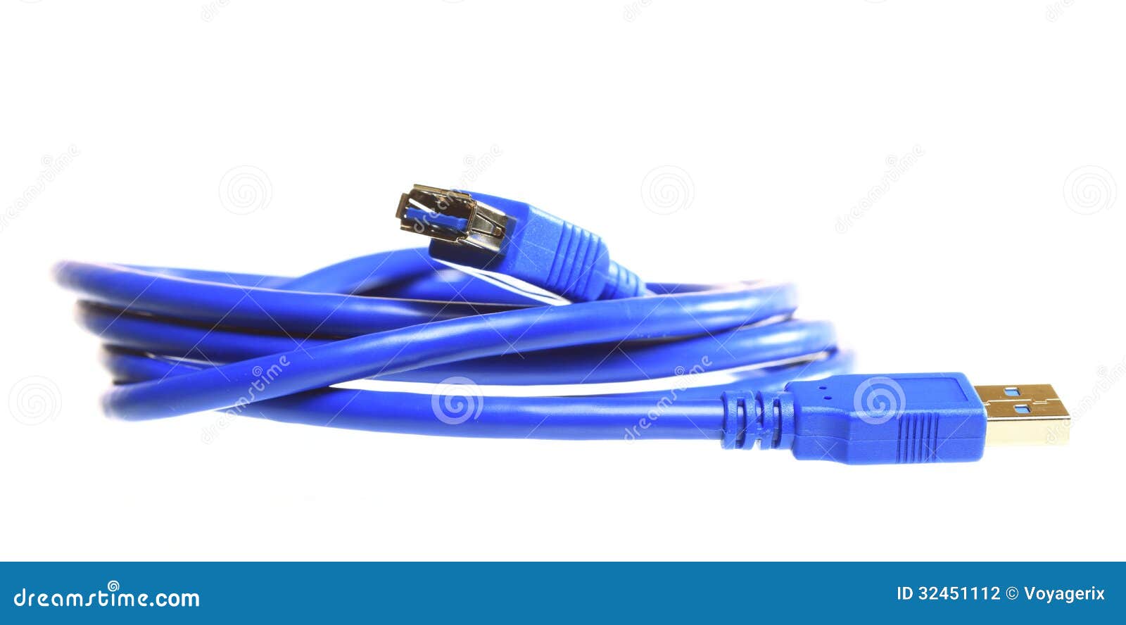 USB Cable Isolated on White Stock Photo - Image of component ...