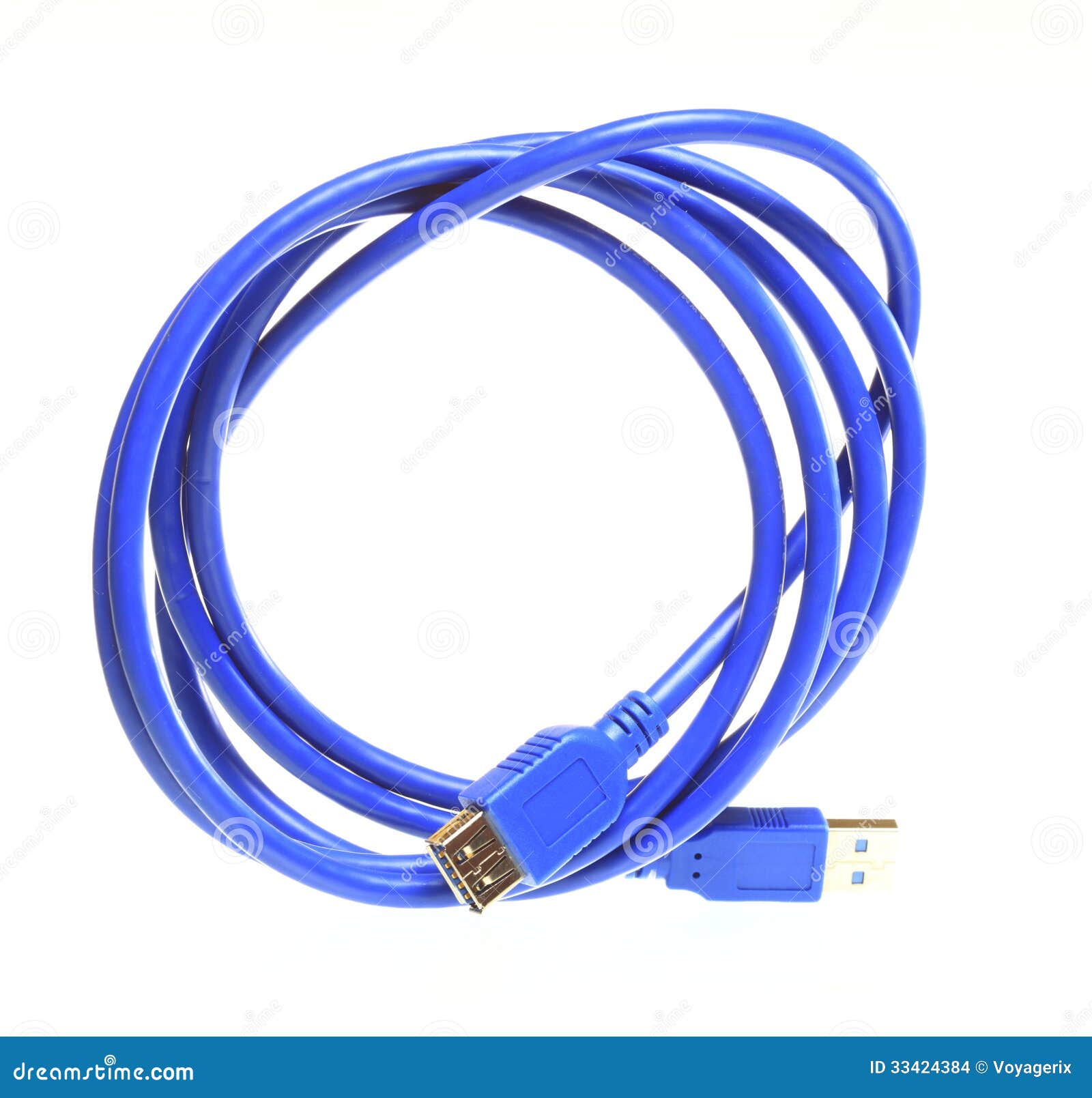 USB Cable Isolated on White Stock Photo - Image of computer, connection ...