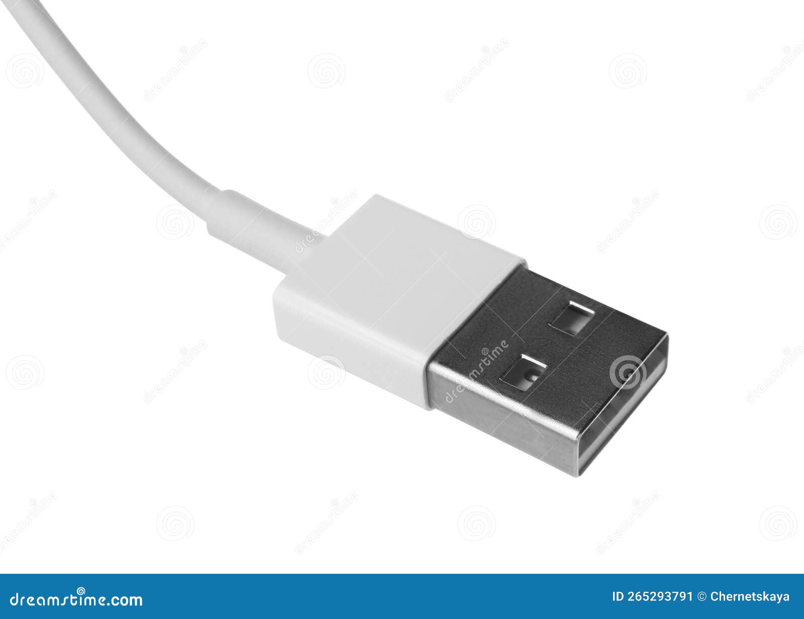USB Cable Isolated on White. Modern Technology Stock Image - Image of ...