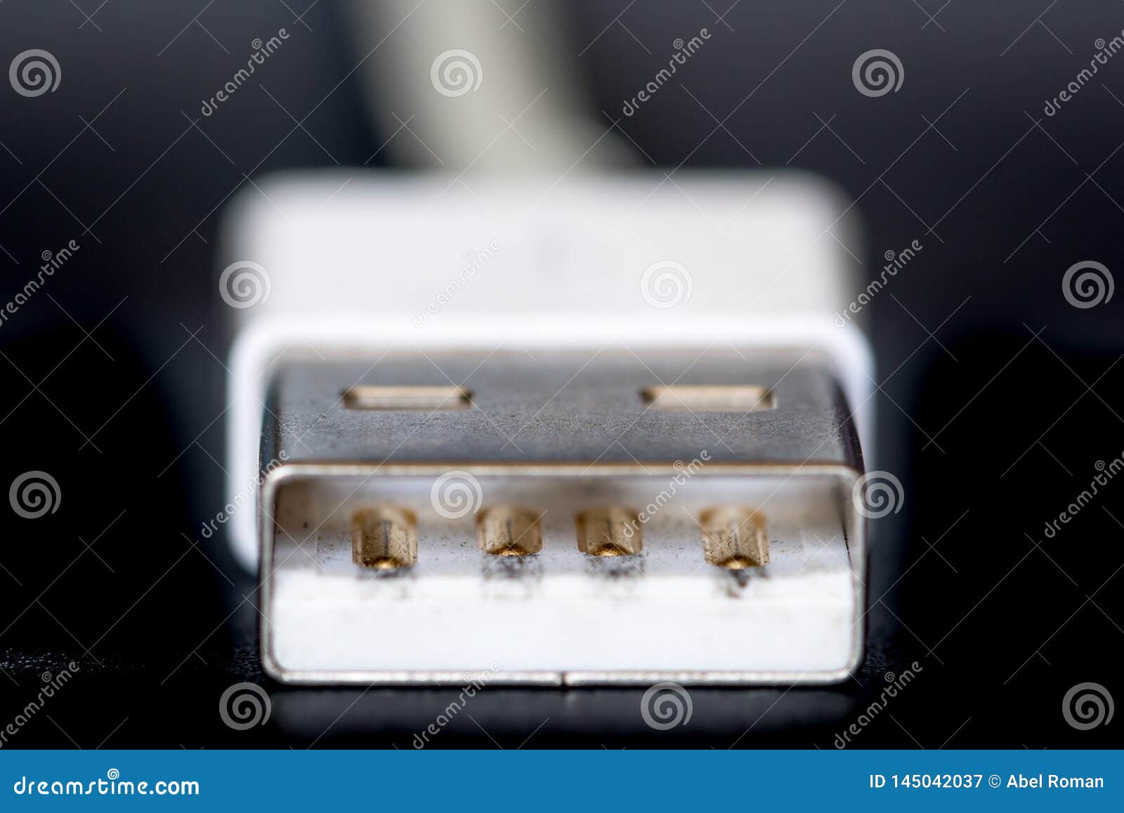 Usb Cable Macro and Black Background Stock Image - Image of cable ...