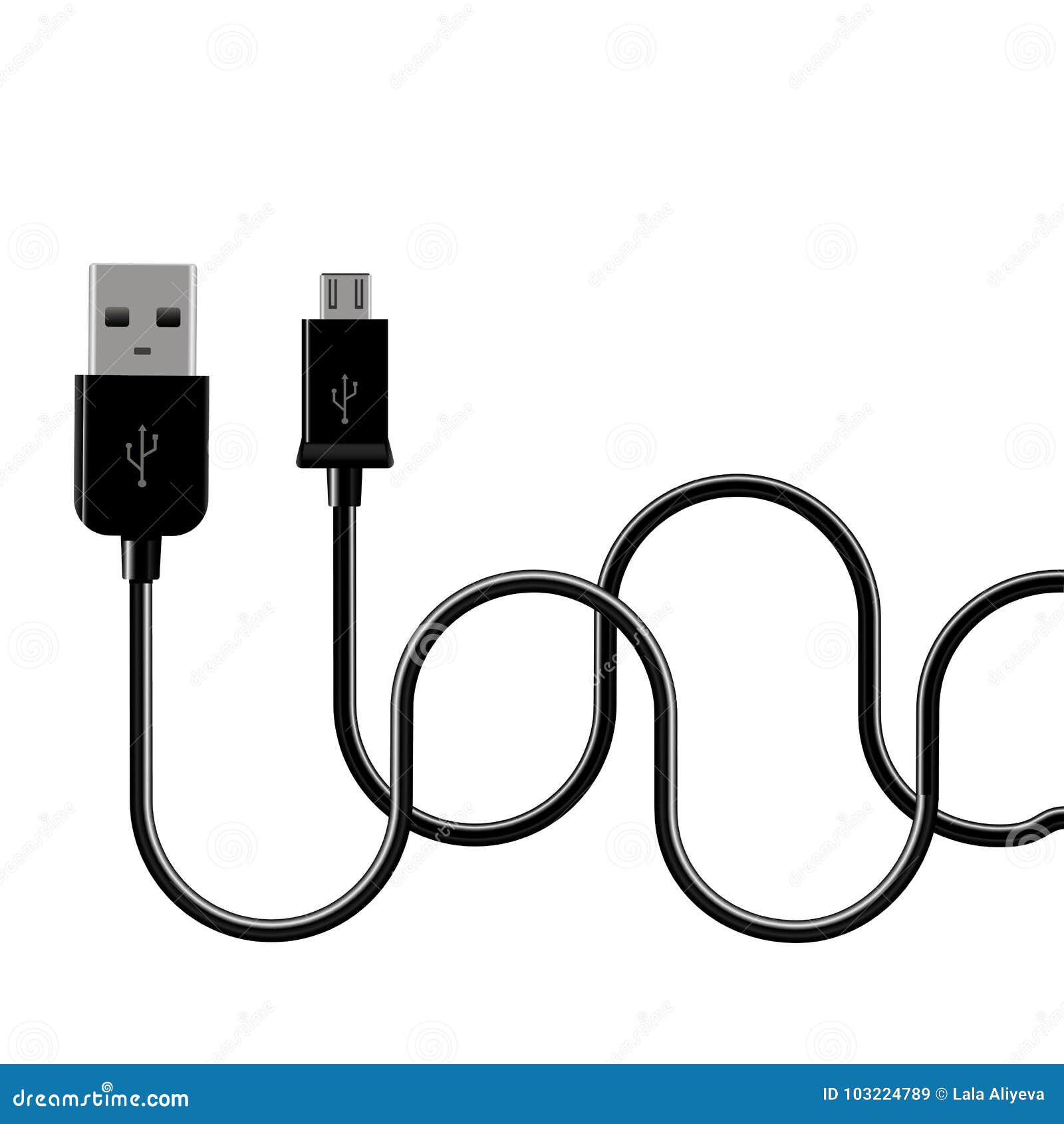USB Cable and Mini . USB Cord, Vector Illustration Stock Illustration ...