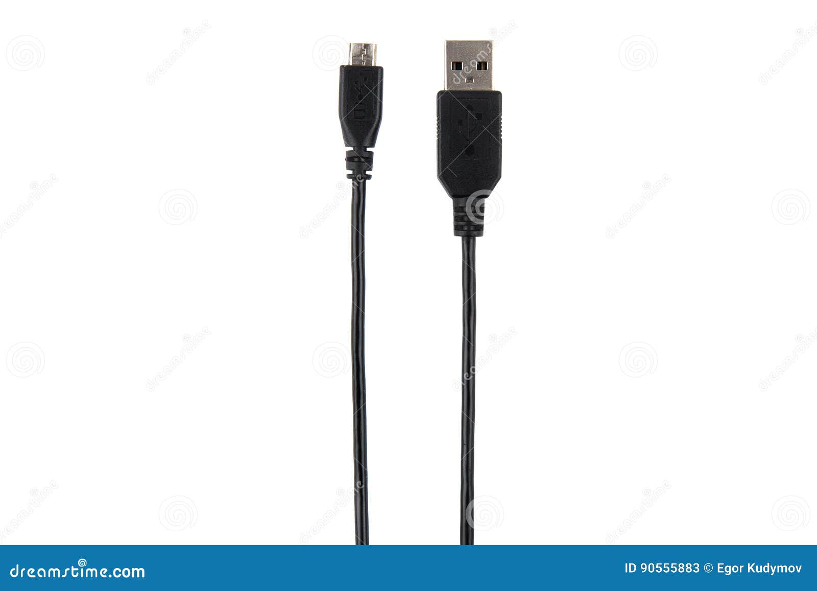 USB Cable Normal And Micro Isolated On White Stock Image ...