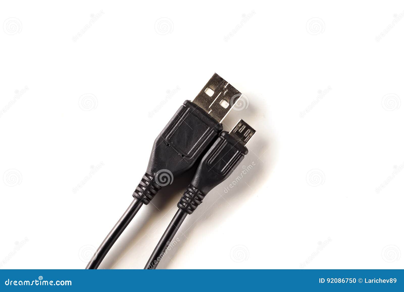 USB Cable Normal And Micro Isolated On White Stock Image ...