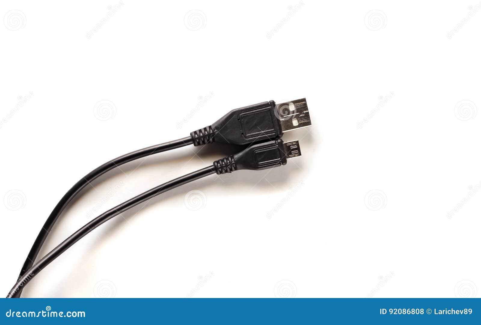 USB Cable Normal And Micro Isolated On White Stock Image ...