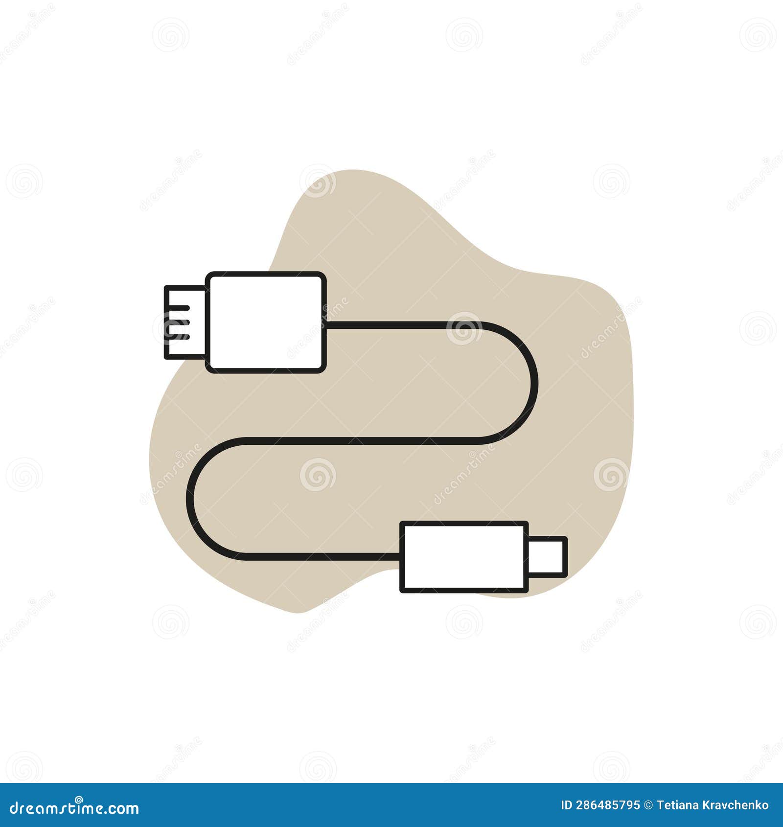 Usb Cable Ot Connect. Technology Devices. Connector, Typ C Cable Icon ...