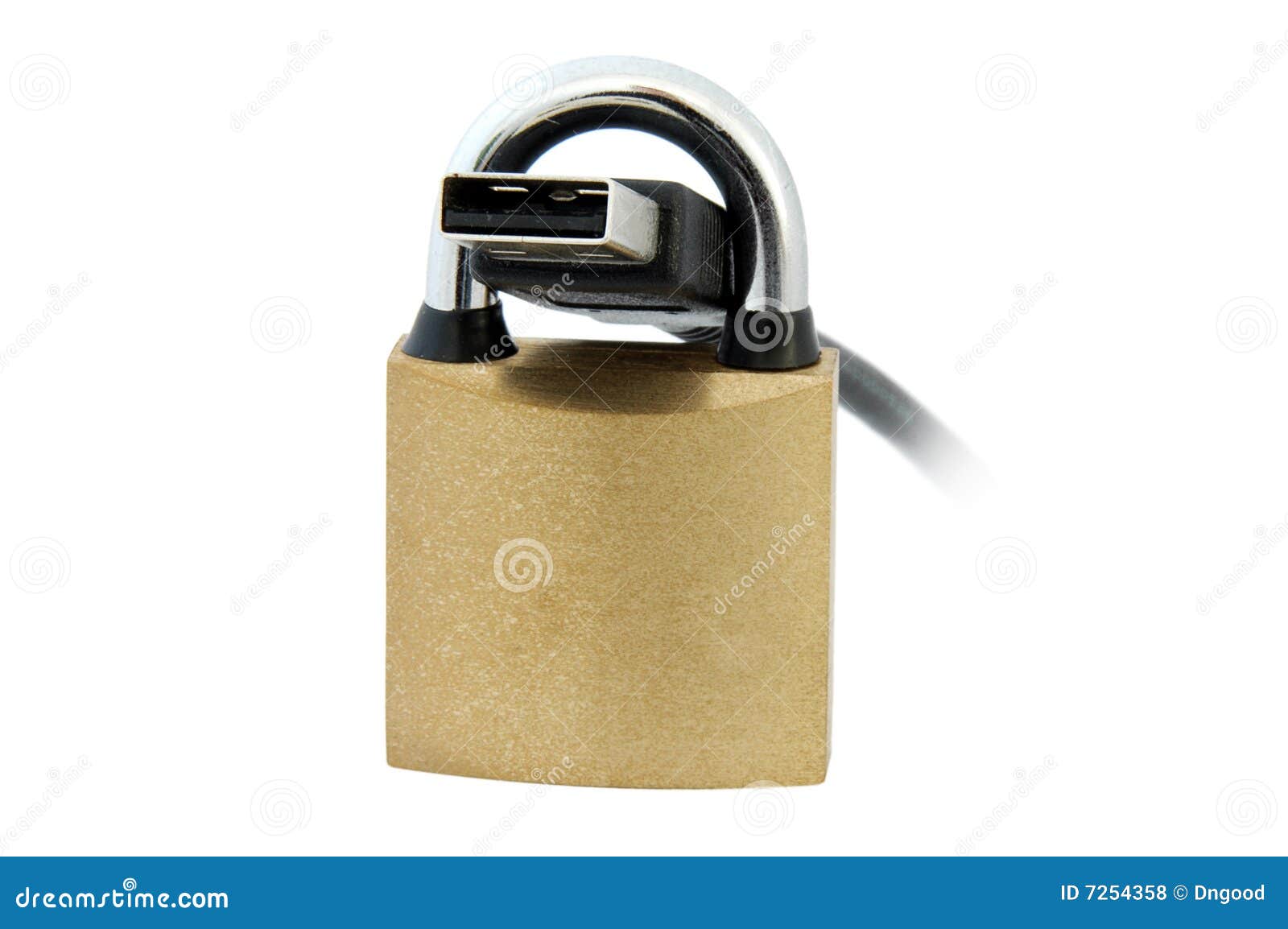 USB cable and Padlock stock photo. Image of padlock, padlocks - 7254358