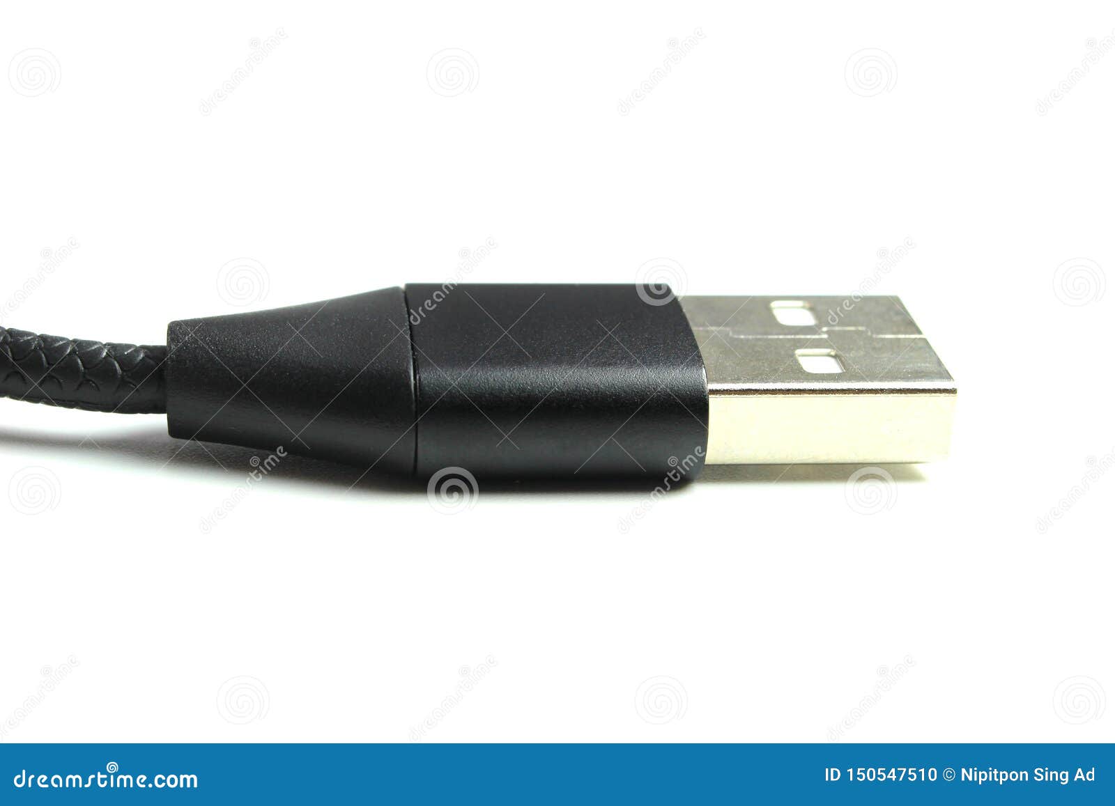 USB Cable Plug Isolated on White Background Stock Photo - Image of ...