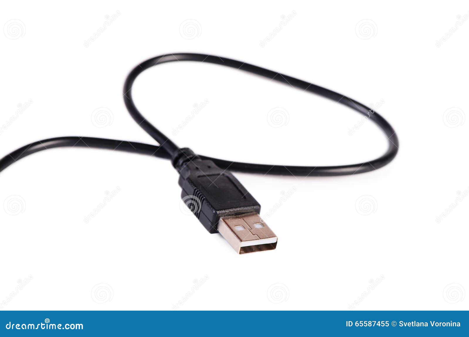 USB Cable Plug Isolated on White Stock Image - Image of external, cable ...