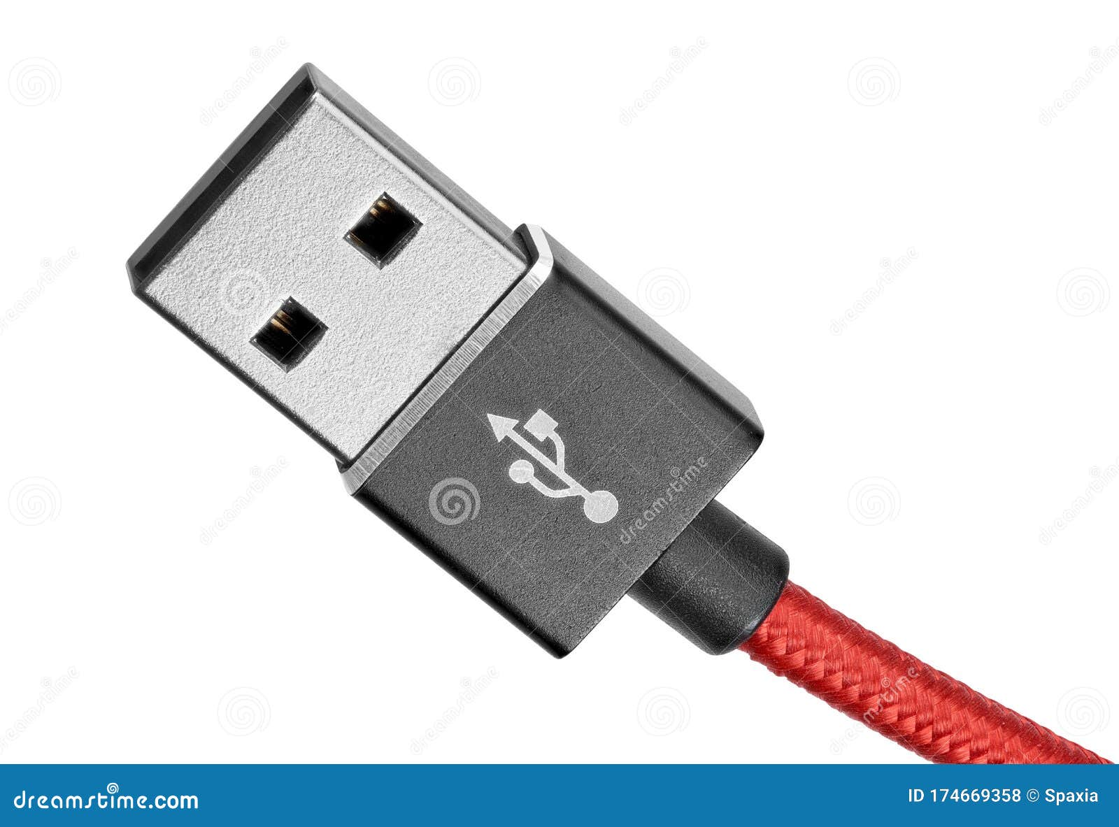 USB Cable Plug Isolated on White with Clipping Path Stock Photo - Image ...