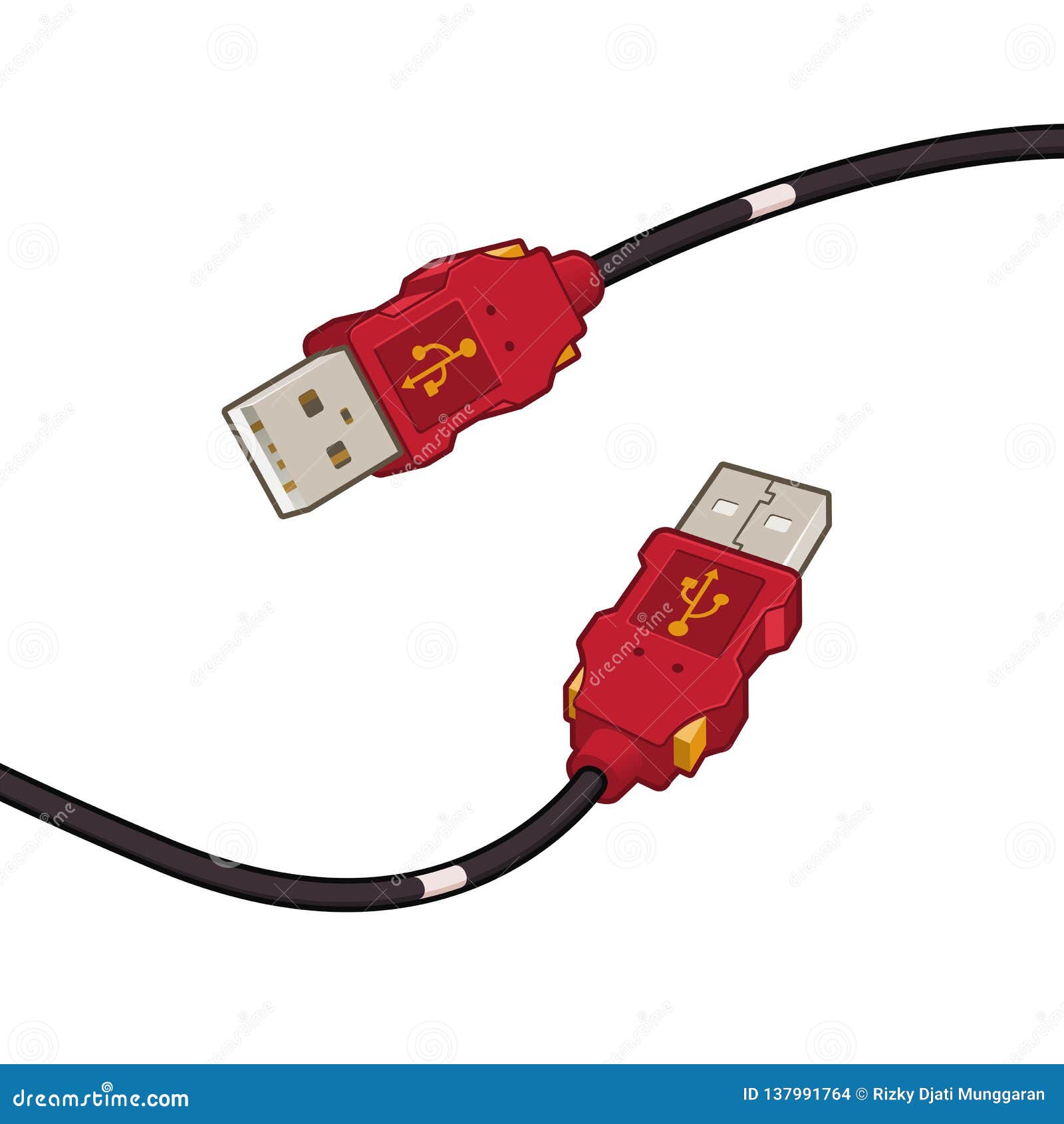 USB Cable Plug Red Cartoon Design Vector Illustration Stock Vector ... USB Cable Plug Red Cartoon Design Vector Illustration Stock Vector ...