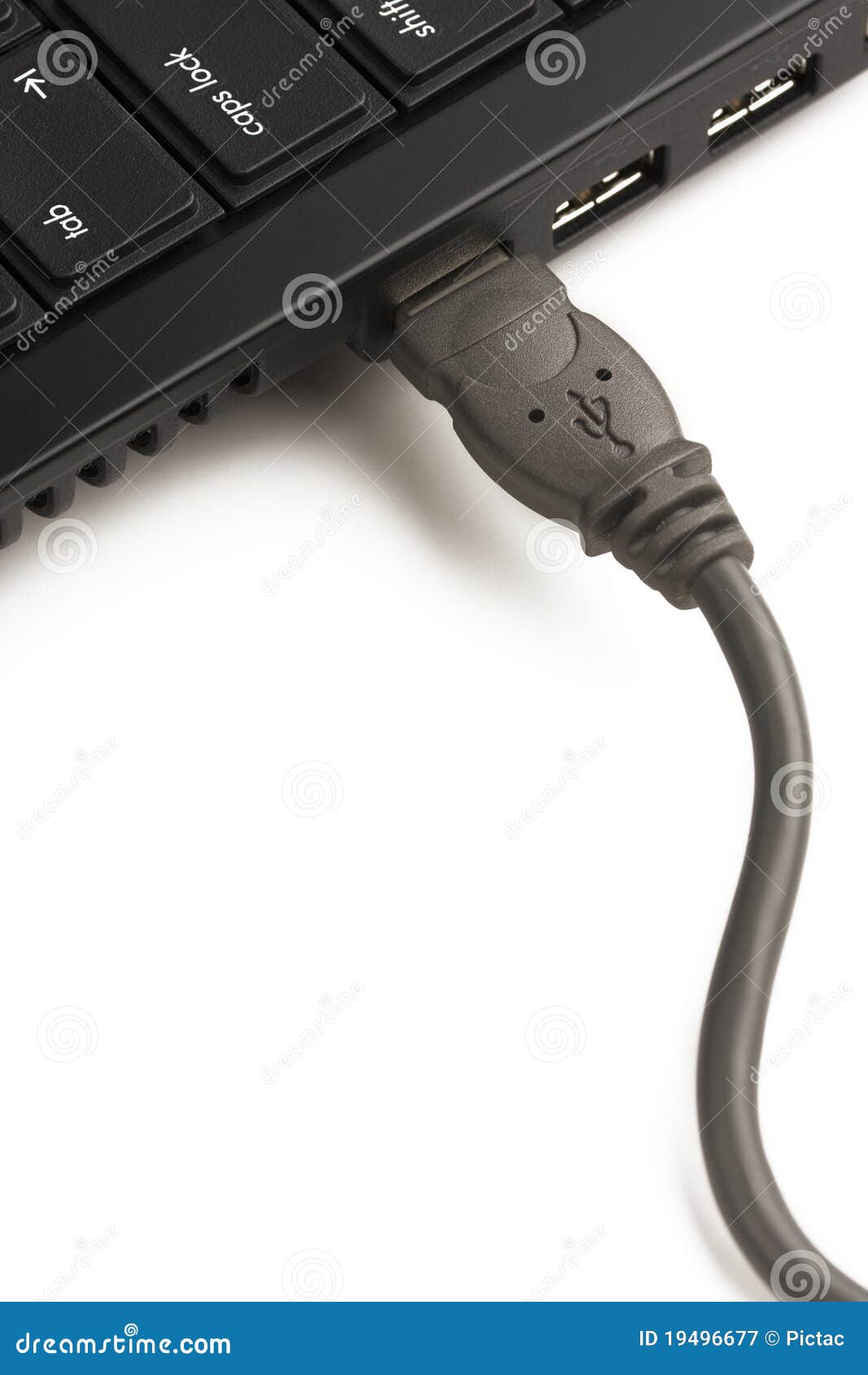 USB Cable Plugged in Computer Stock Image - Image of keyboard, port ...