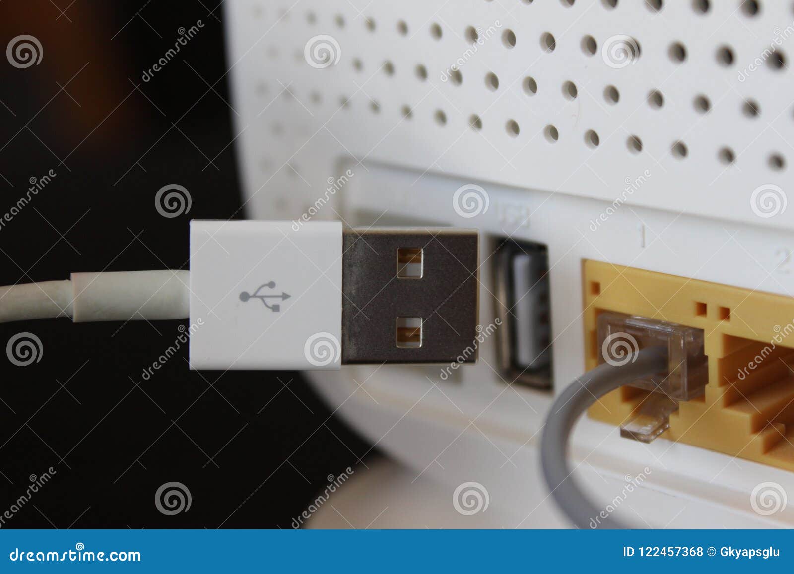 USB cable and USB port stock photo. Image of input, equipment - 122457368
