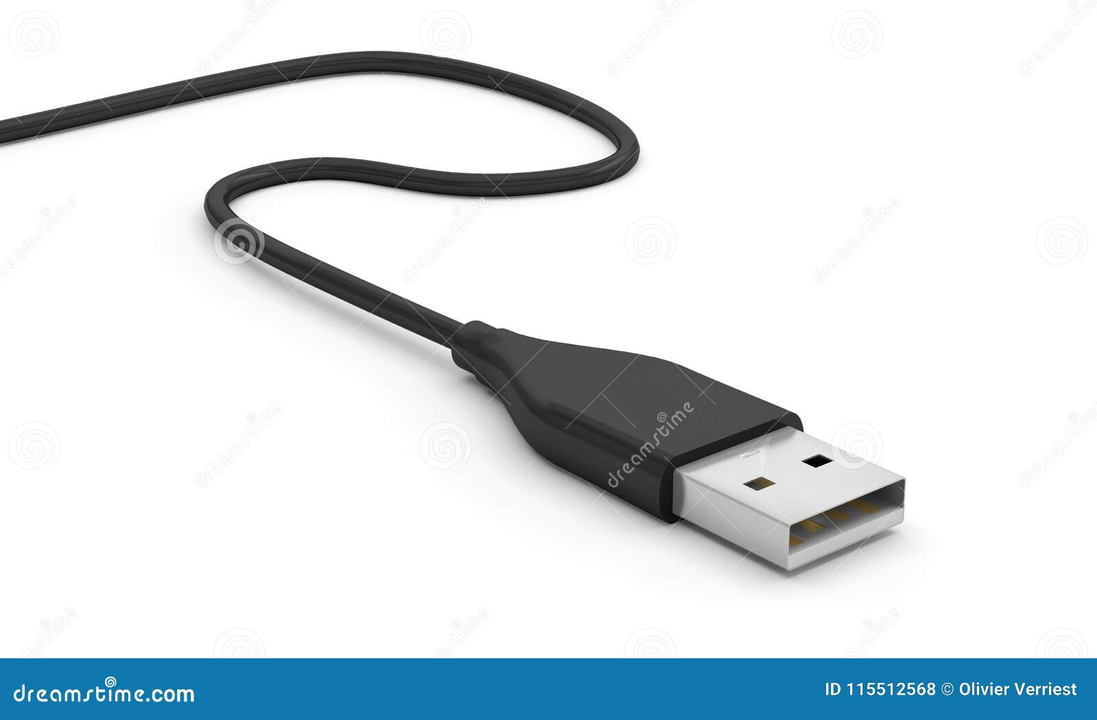 USB cable socket 3D stock illustration. Illustration of technology ...
