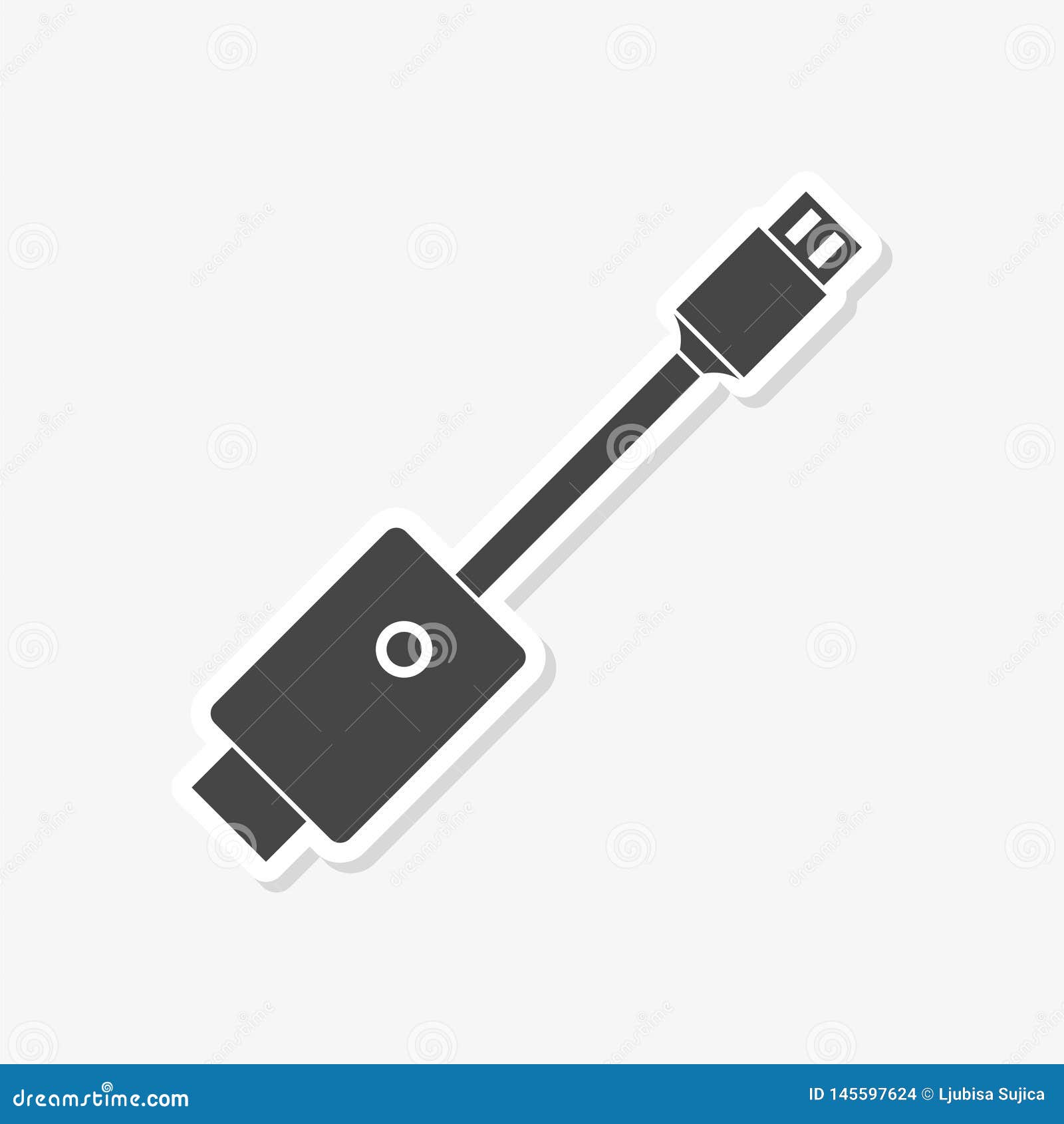 USB Cable Sticker - Vector Illustration Stock Vector - Illustration of ...