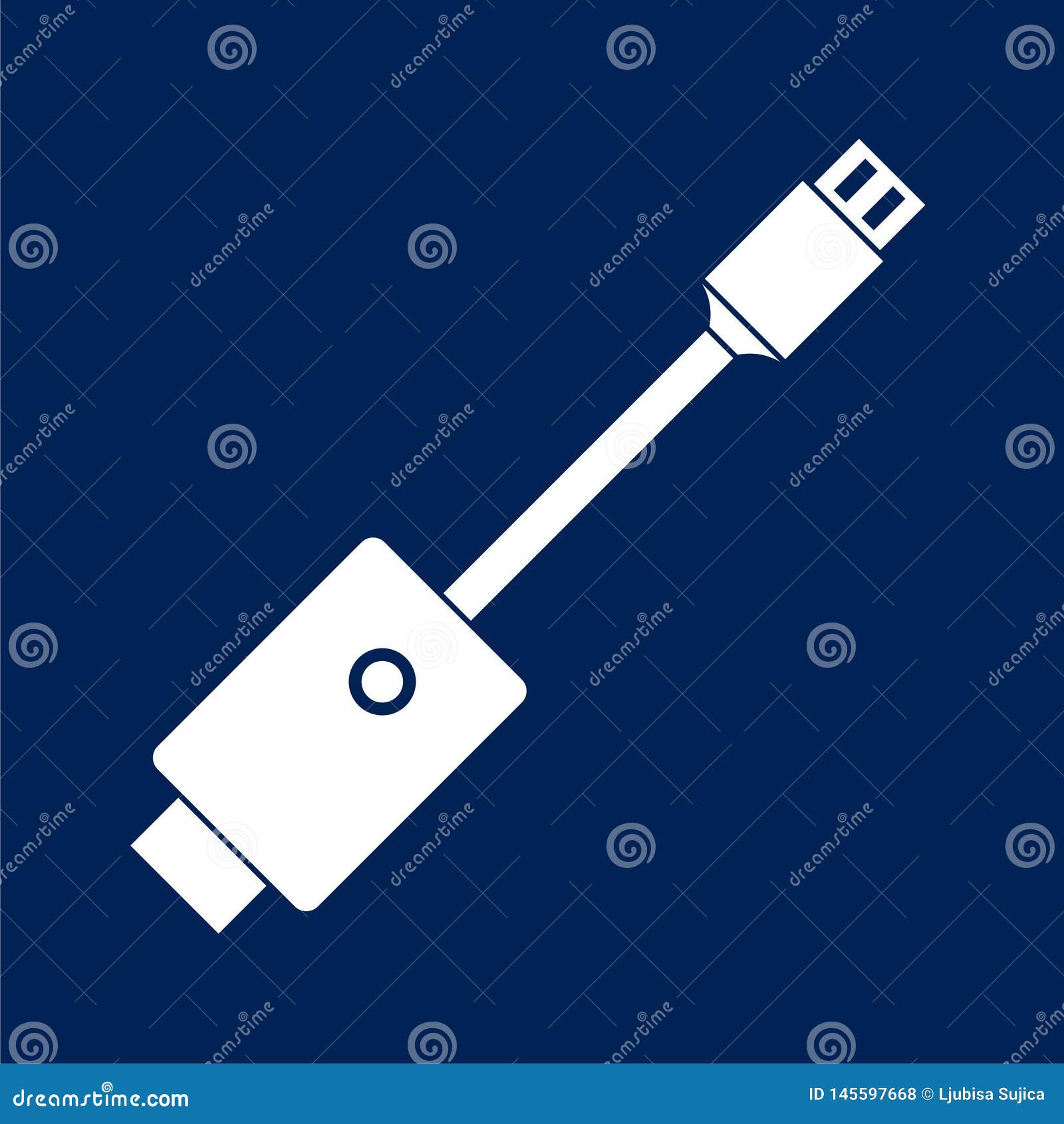 USB Cable Sticker - Vector Illustration Stock Vector - Illustration of ...