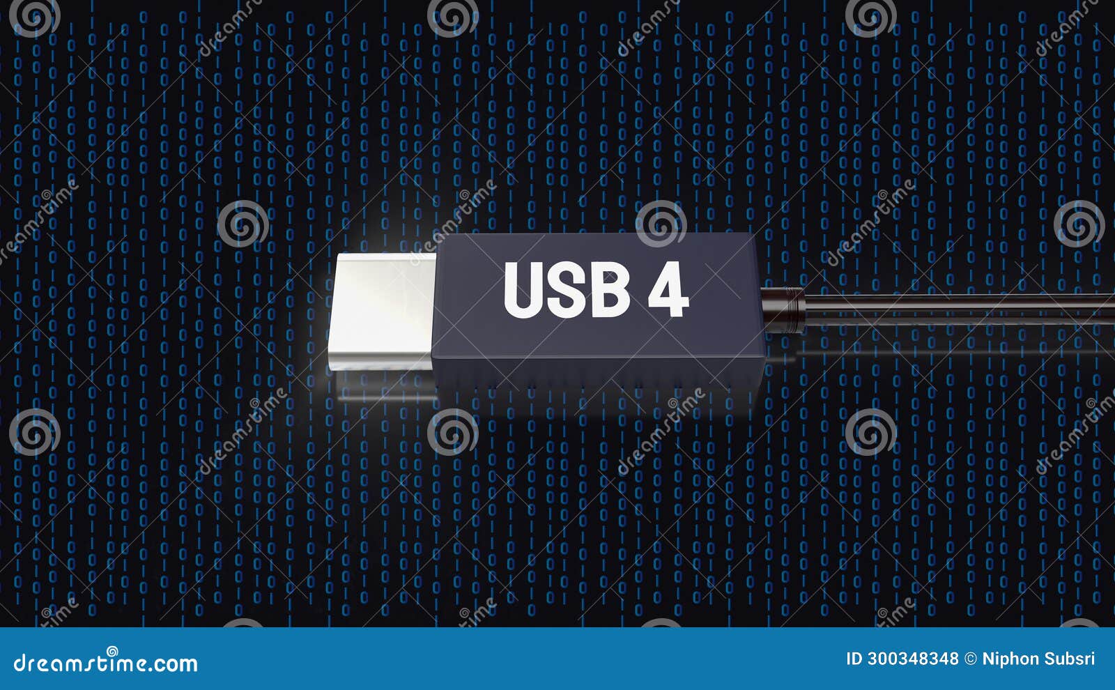The Usb 4 Cable for Technology Concept 3d Rendering Stock Illustration ...