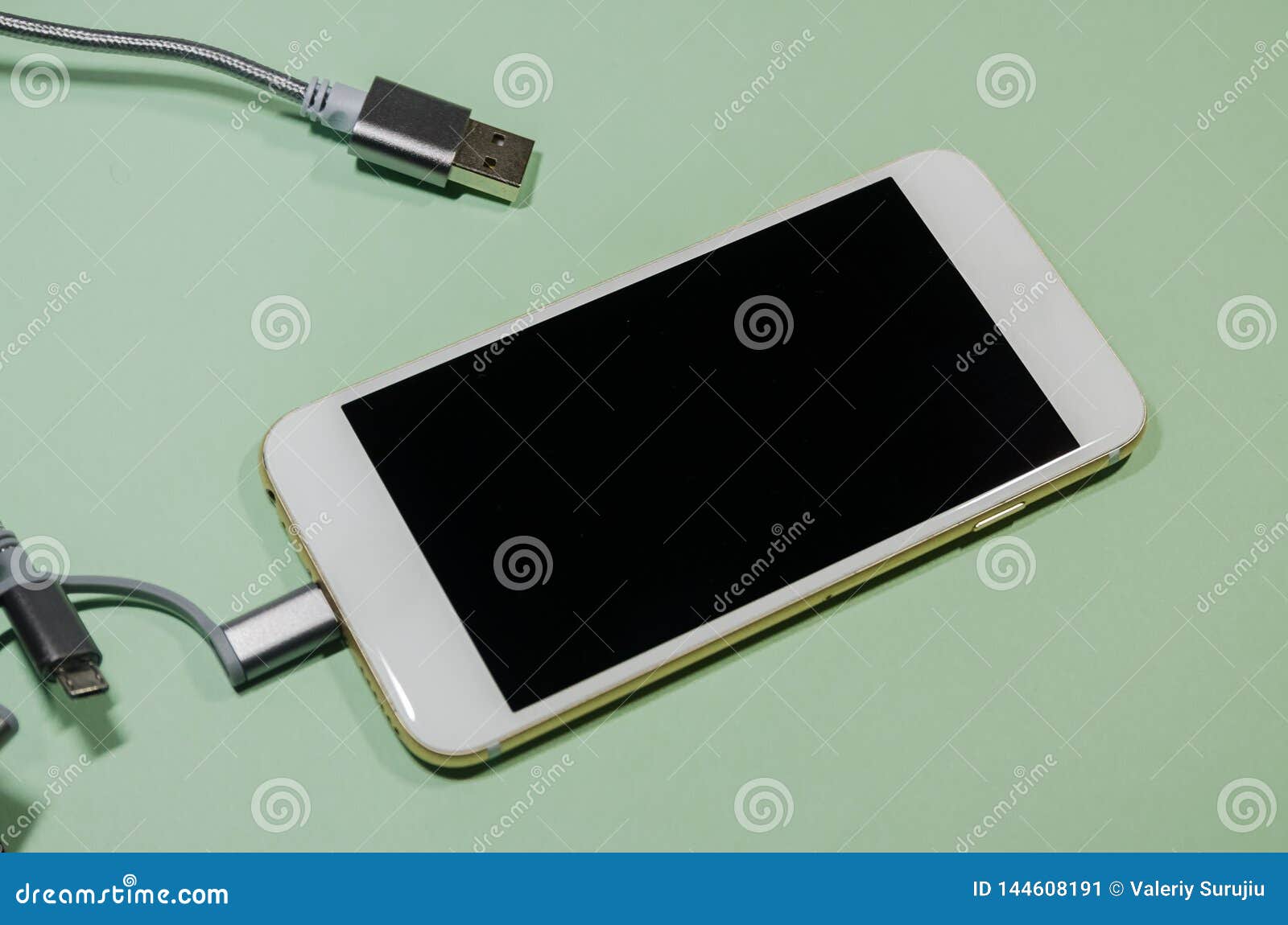 A Charging Phone with Cable Stock Image - Image of internet, charging ...