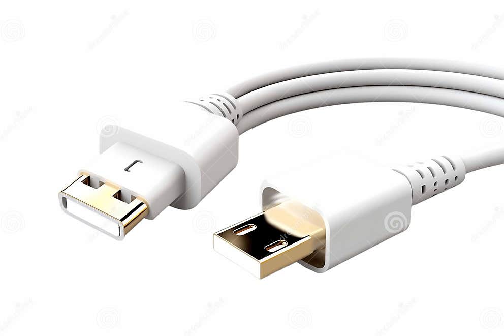 USB Cable Type-a and Type-C Plugs Isolated on Transparent Background ...