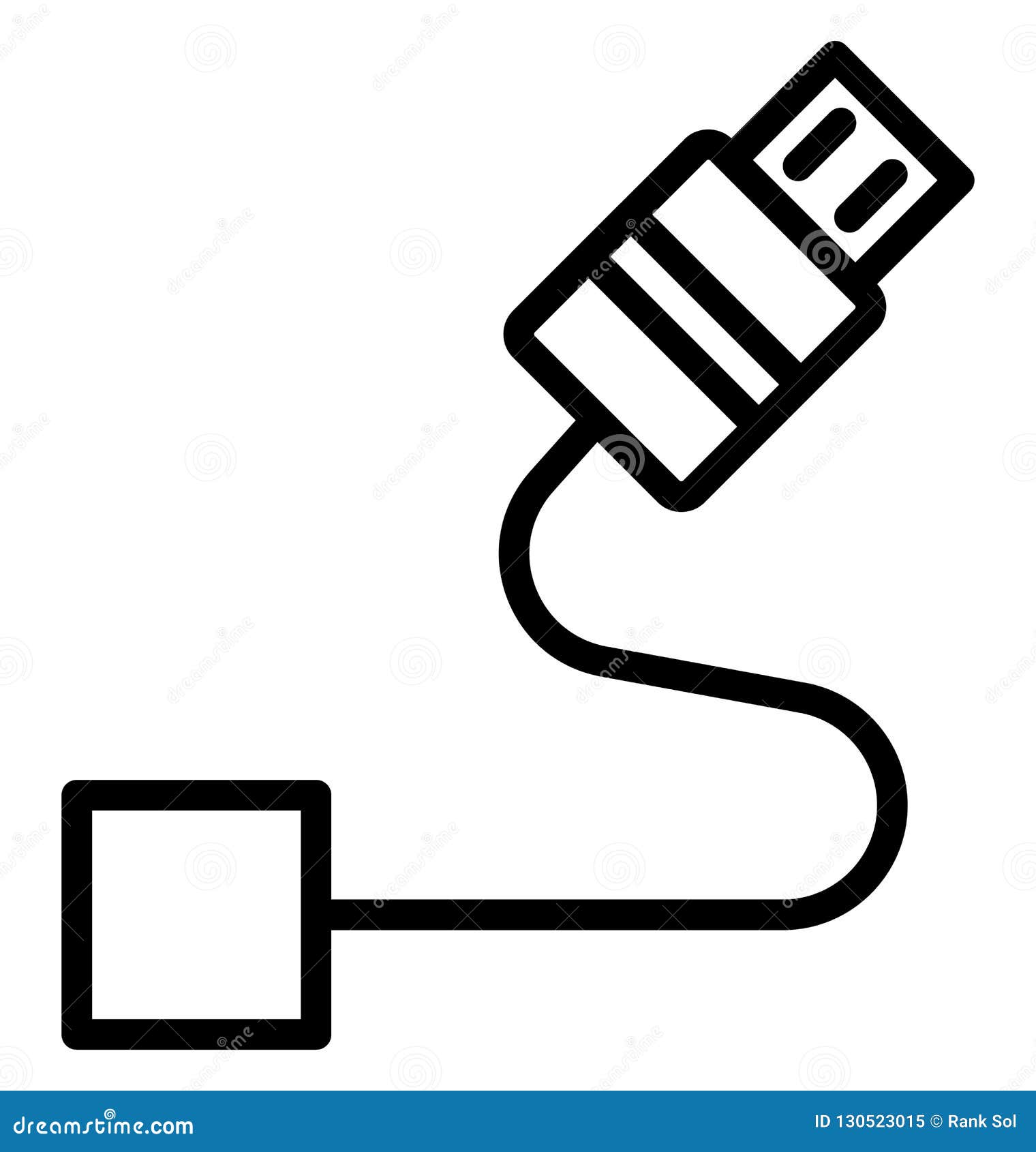 Usb Cable, Usb Cord Isolated Vector Icon that Can Be Easily Edited in ...