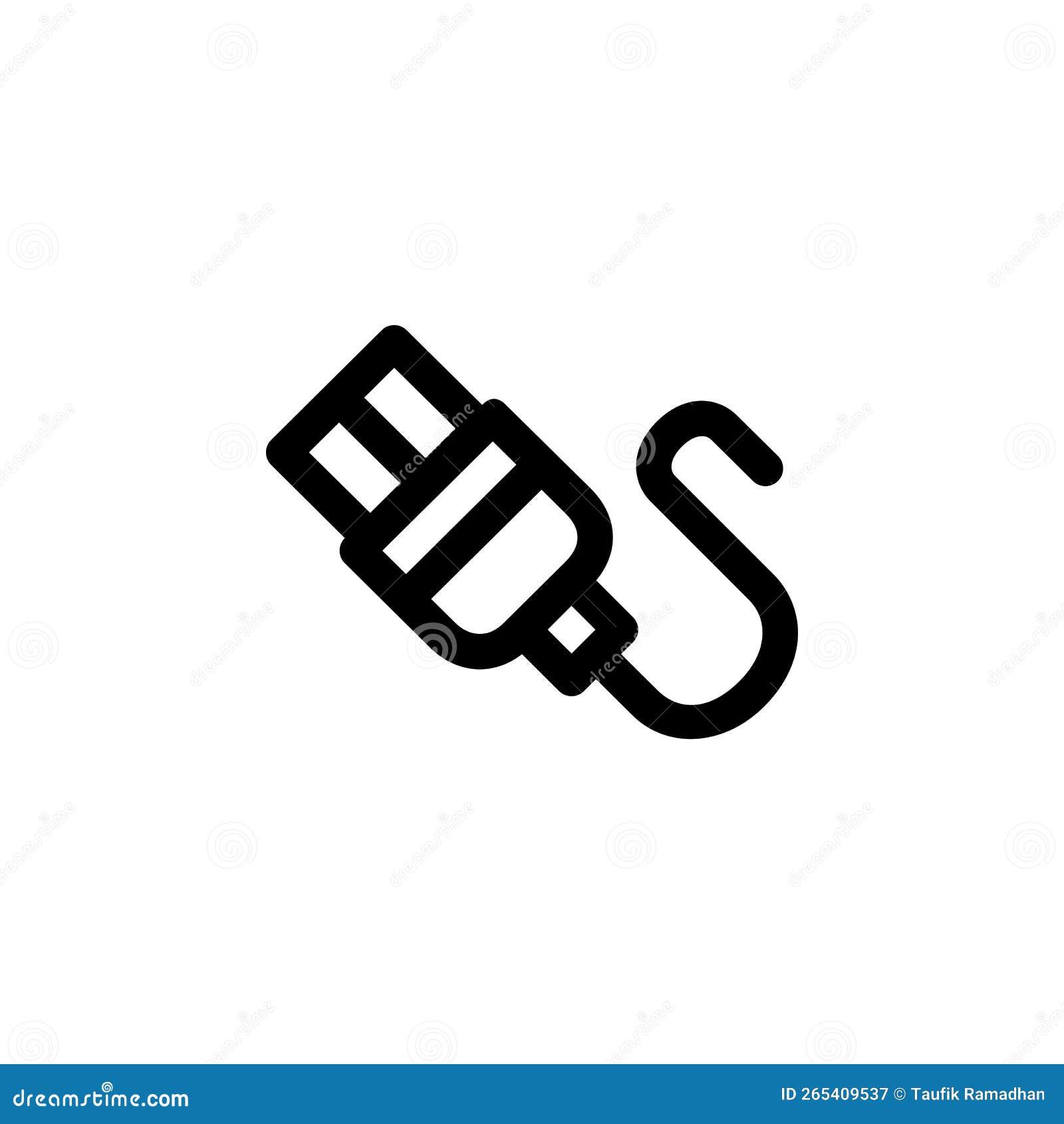 Usb Cable Vector Icon. Computer Component Icon Outline Style. Perfect ...