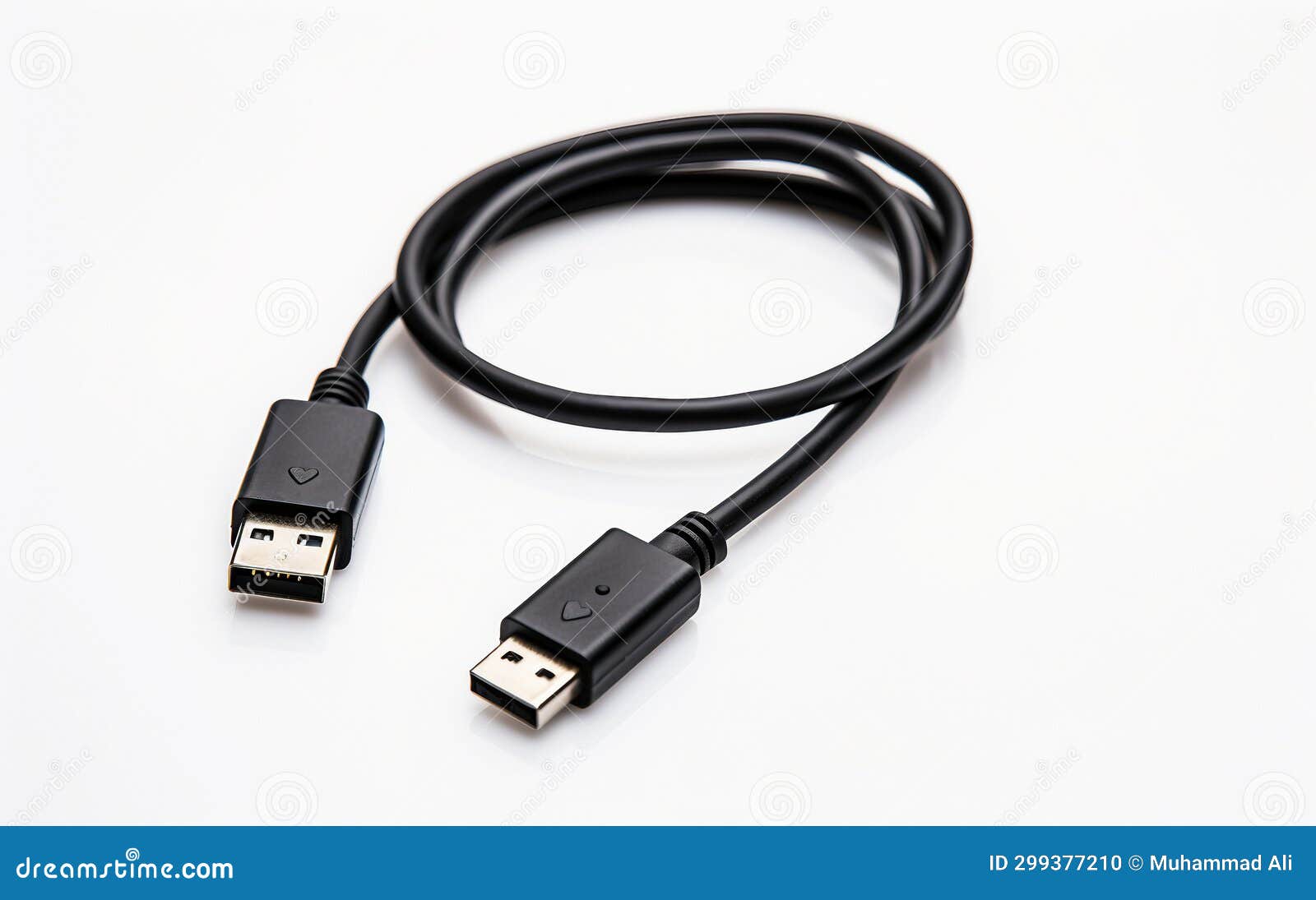 USB Cable on White Background Stock Illustration - Illustration of ...