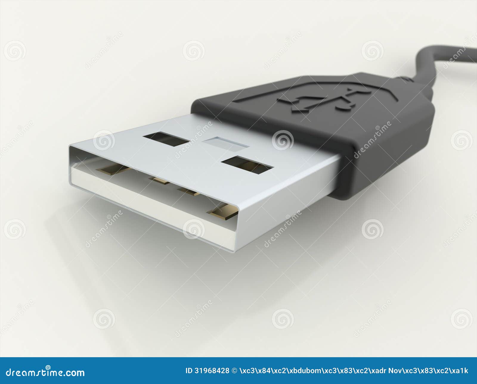 USB with cable stock illustration. Illustration of communication - 31968428