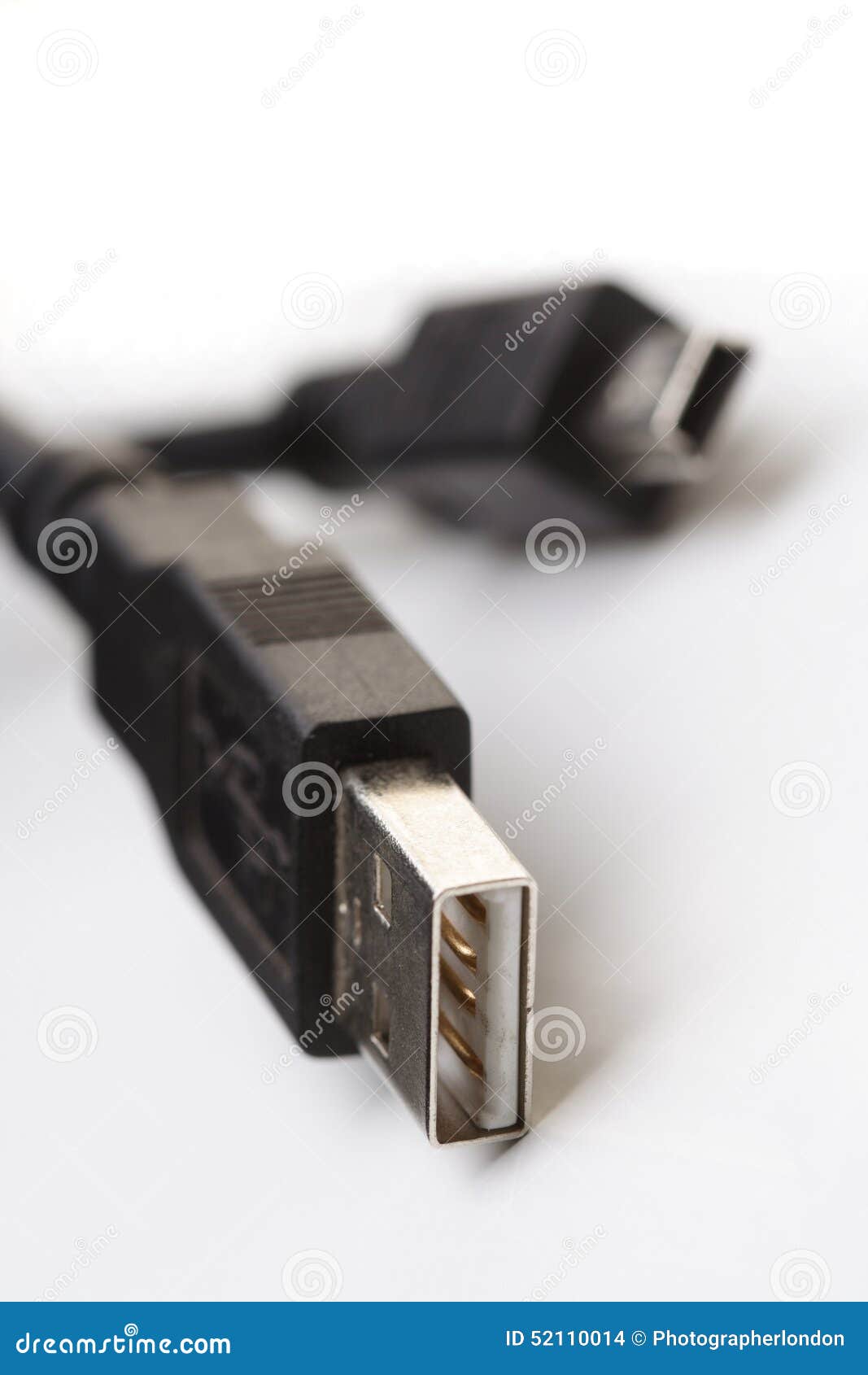 USB Cable on White Background Stock Photo - Image of closeup, accessory ...