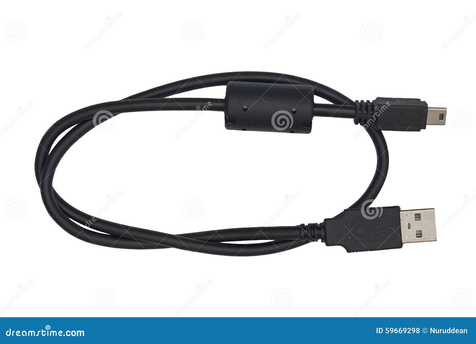 USB Cable on White Background Stock Photo - Image of interconnect ...