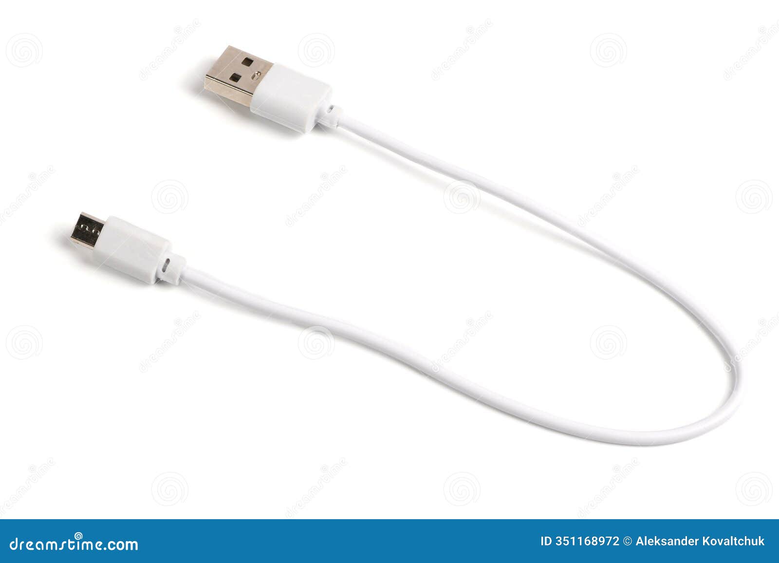 USB Cable on a White Background Stock Photo - Image of power, component ...
