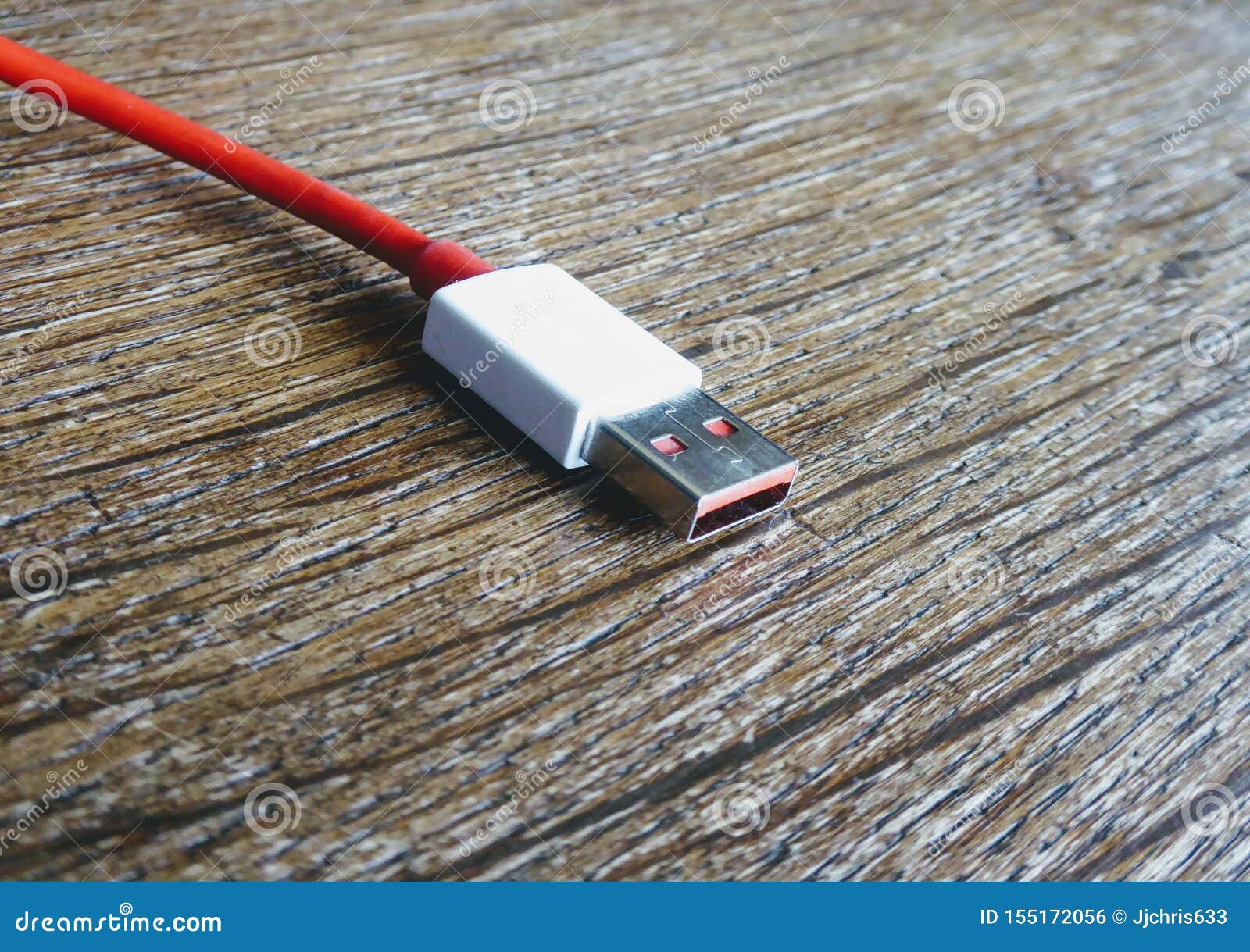 USB a Cable on Wooden Table. Stock Photo - Image of ports, wooden ...