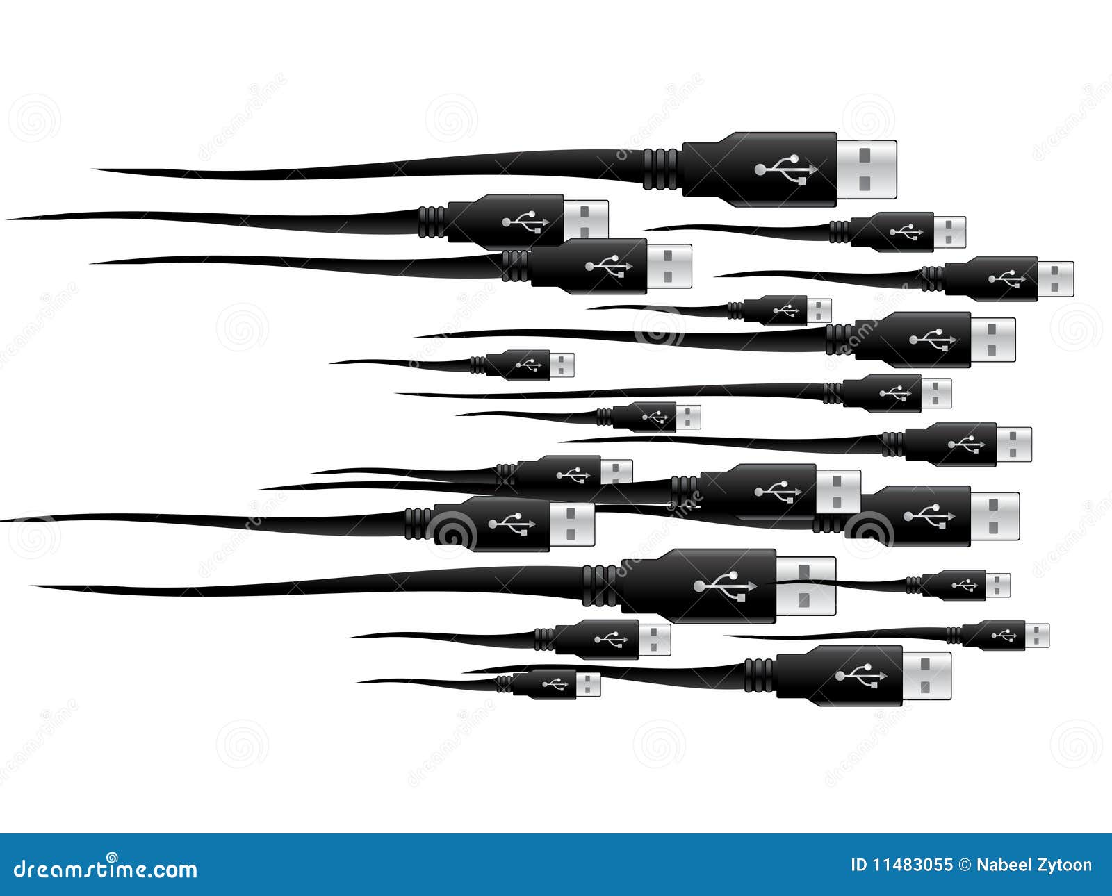 Usb cables stock vector. Illustration of byte, binary - 11483055