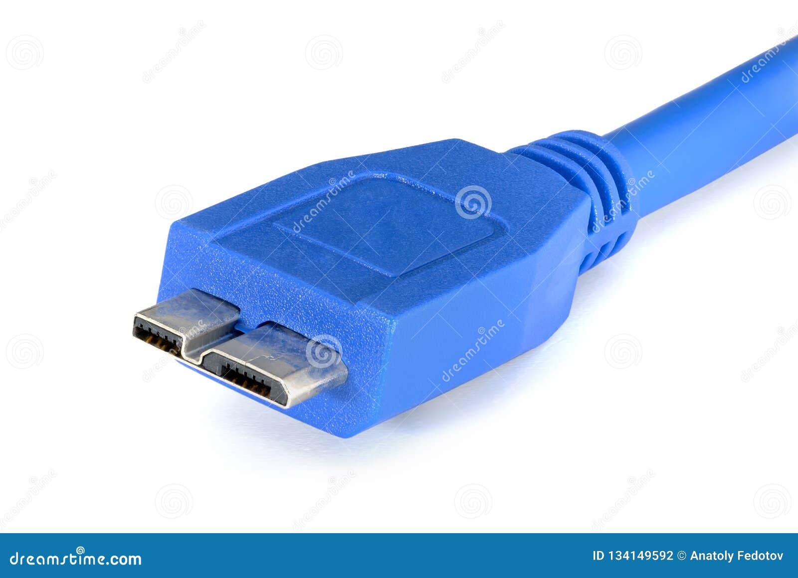 Usb 3 0 Cables Azules Con Connectoris Micro De B En Blanco Foto de ...