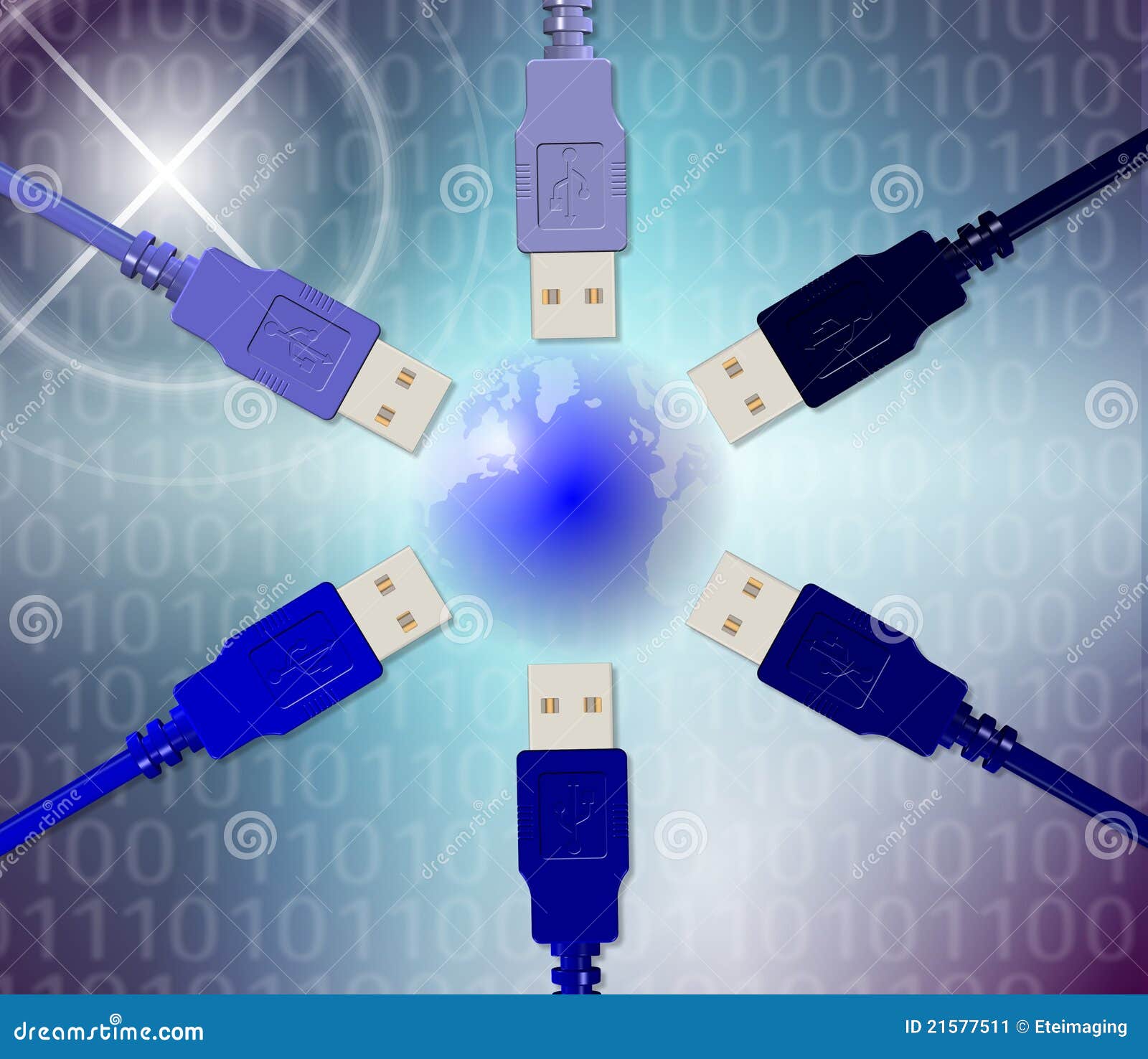 USB cables and Earth stock illustration. Illustration of transfer ...