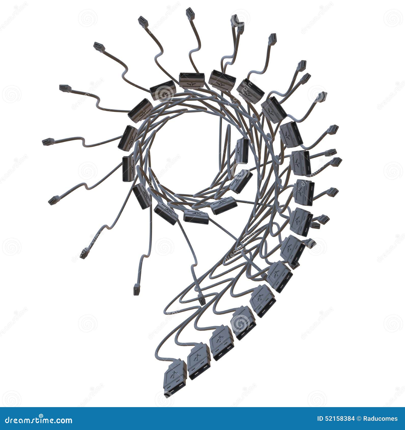 Usb cables loop stock illustration. Illustration of 9number - 52158384