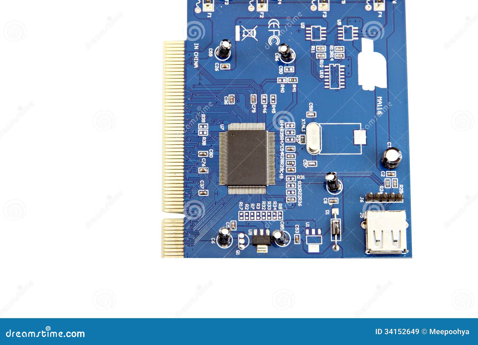 USB Card Computer Equipment Circuit Board. Stock Image - Image of green ...