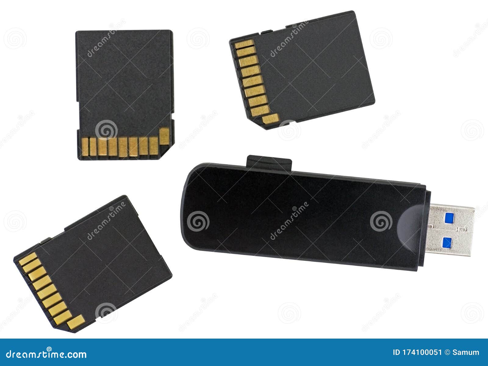USB Card Reader Isolated on White Stock Image - Image of hightech ...