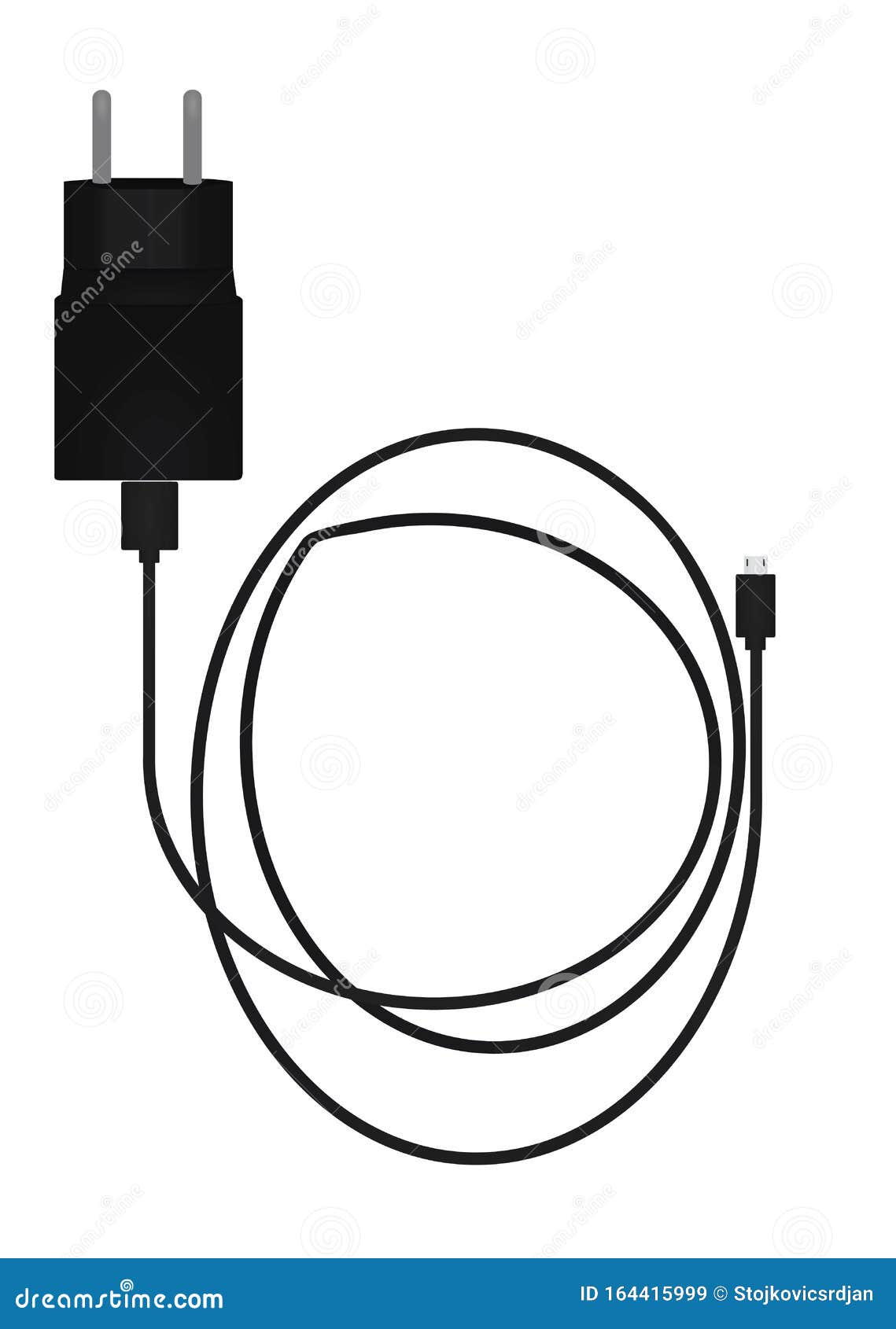 USB charger with cable stock vector. Illustration of cellphone - 164415999