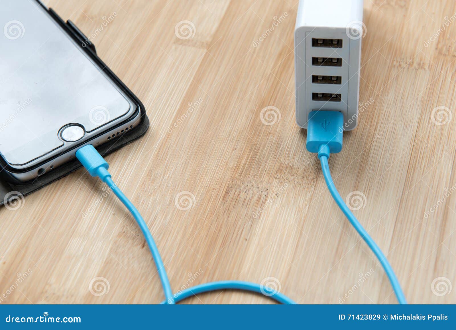USB Charger Charging a Mobile Phone Stock Image - Image of recharge ...