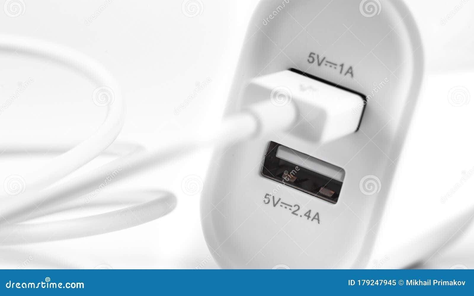 USB Charger Connector Input and USB 5V 1A and 5V 2.4A Ports on the ...