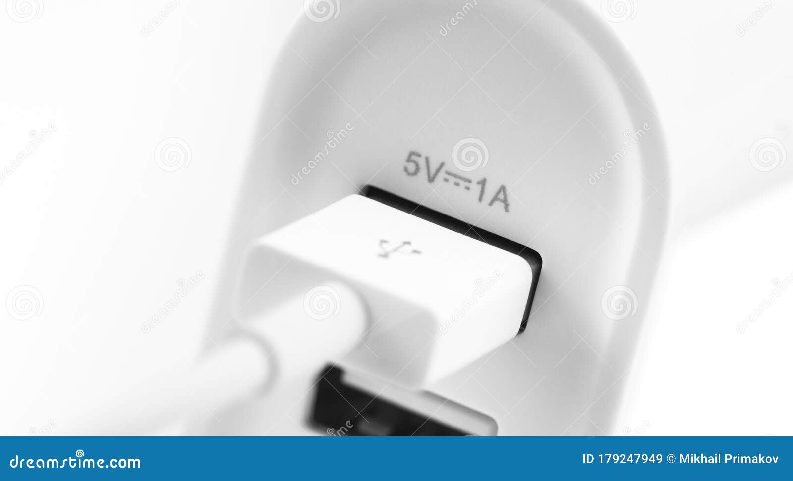 USB Charger Connector Input and USB 5V 1A Ports on Stock Image - Image ...