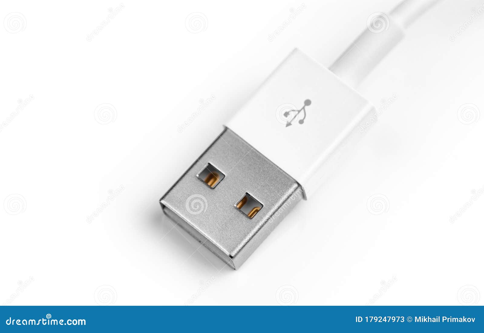 USB Charger Connector Input on the White Stock Image - Image of ...
