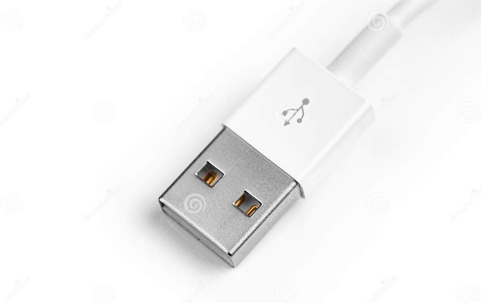 USB Charger Connector Input on the White Stock Image - Image of ...